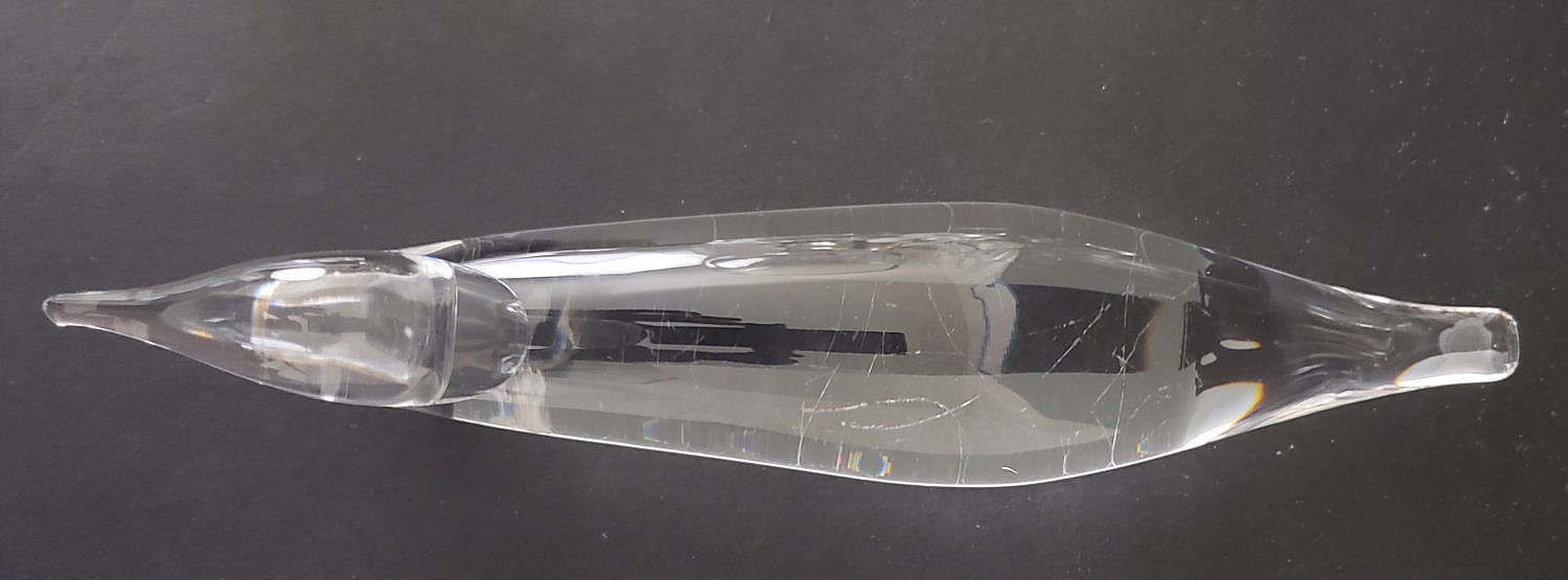 Steuben Crystal Duck Figurine Art Glass Signed Steuben Clear Crystal