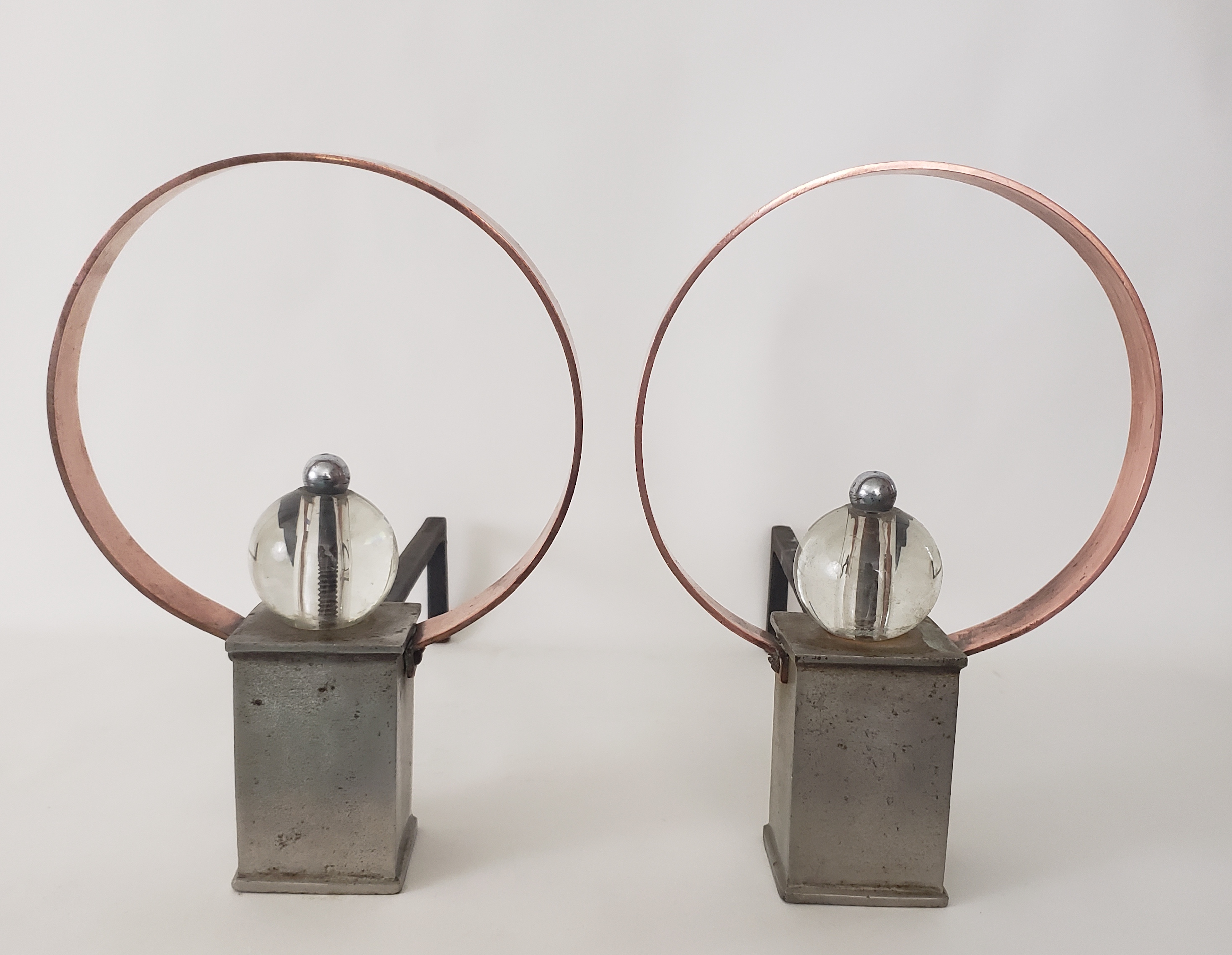 Mid Century Modern Designer Andirons - Pair of Vintage Mid Century ...