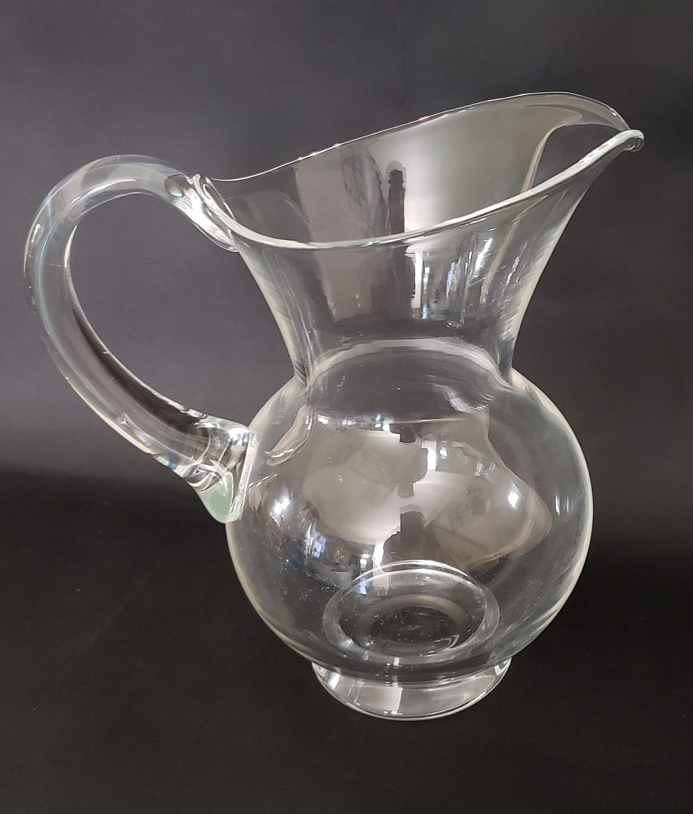 Steuben Crystal Pitcher - Signed Steuben Clear Crystal Water or ...