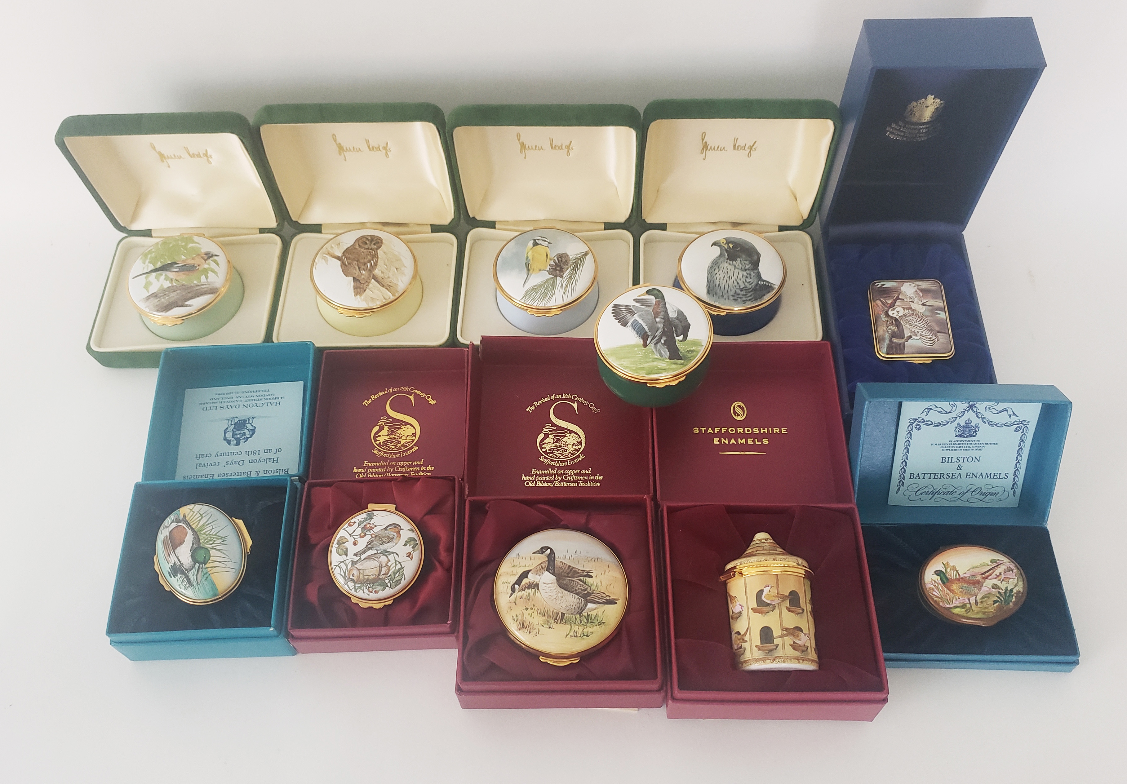 Enamel Boxes Staffordshire Bilston Battersea - Collection of Eleven ...