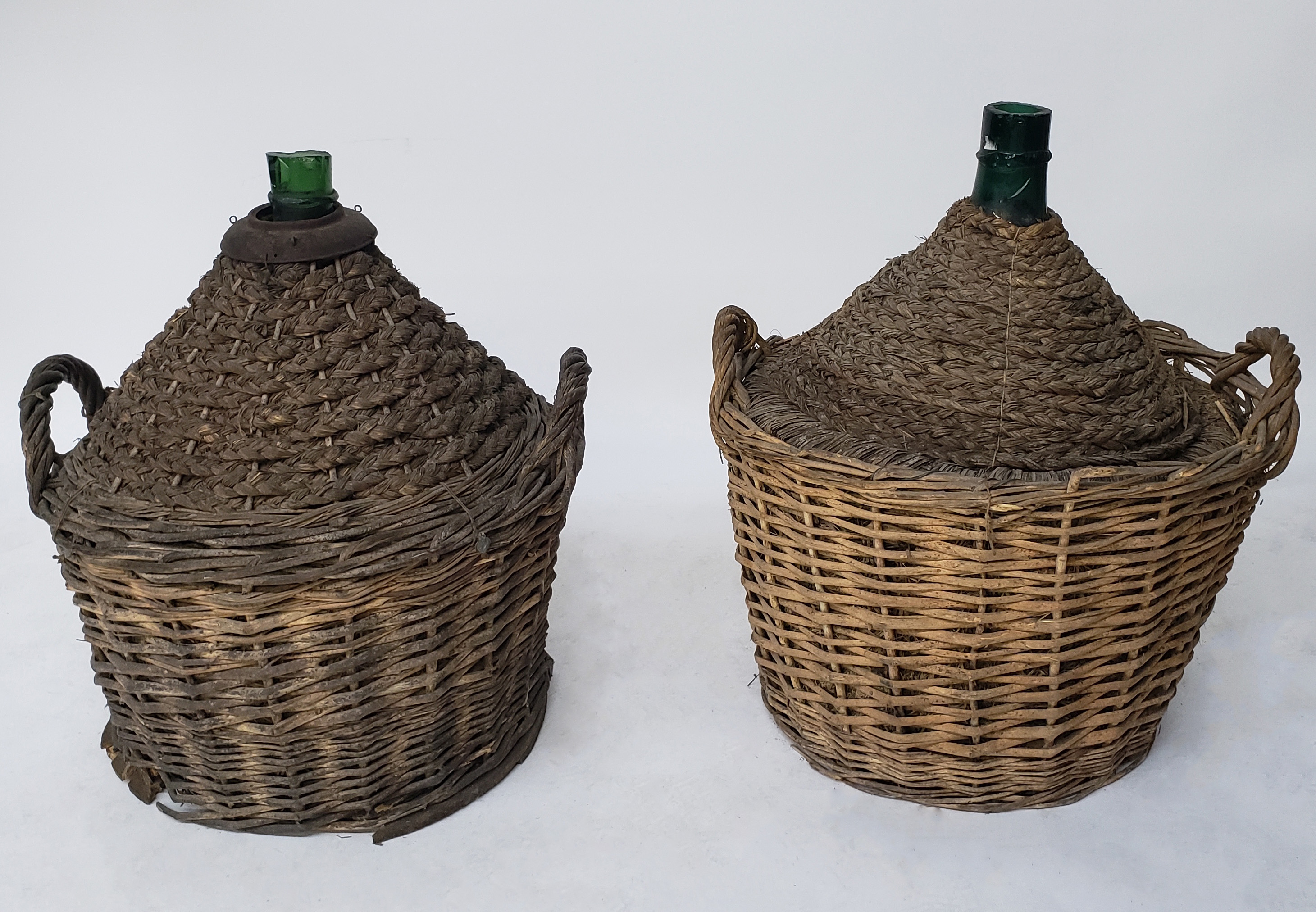 Antique French Demijohn Bottles - Two Antique French Demijohn Bottles ...