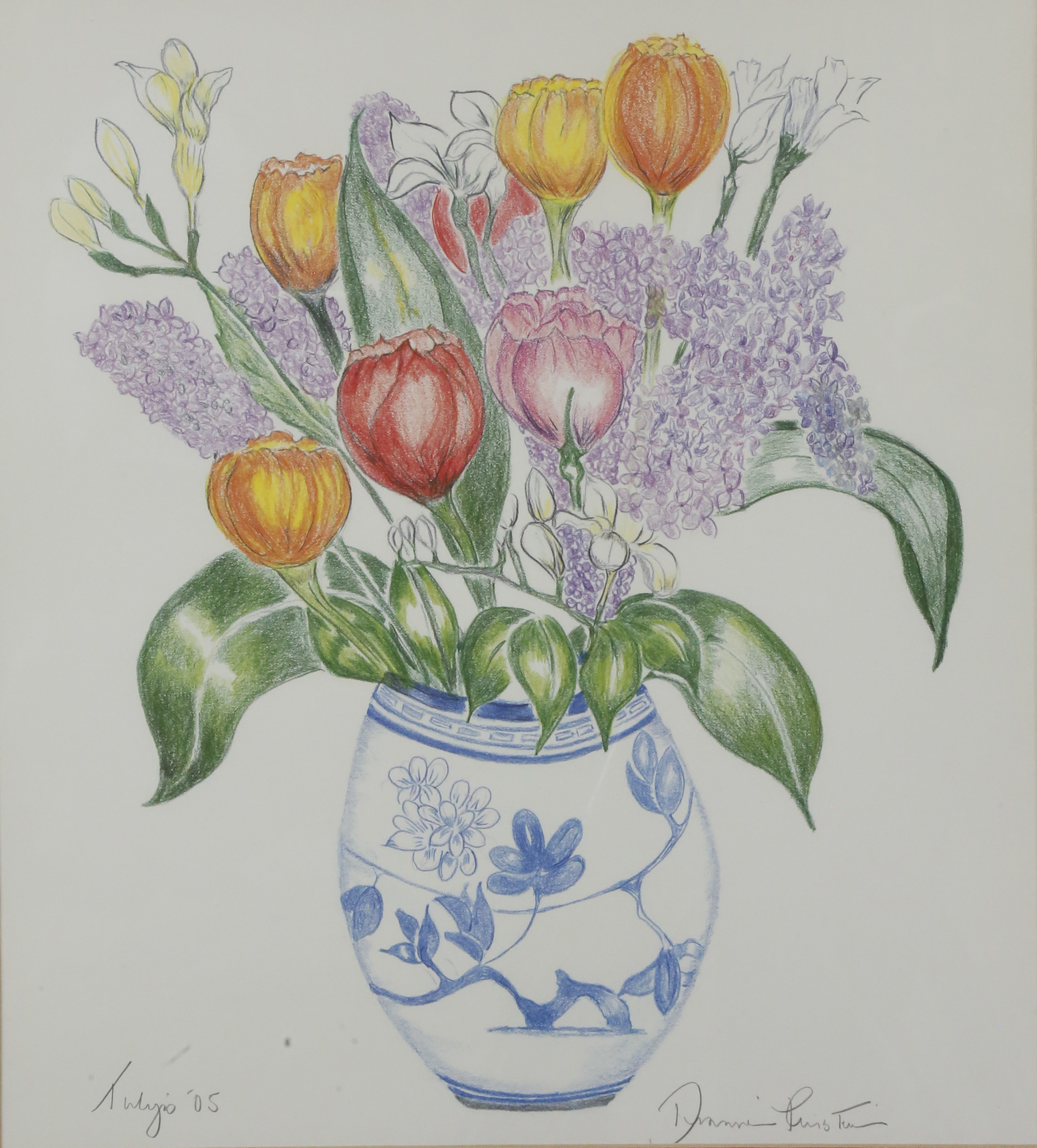 Dianne Feinstein Watercolor on Paper "Tulips '05" - Dianne Feinstein ...