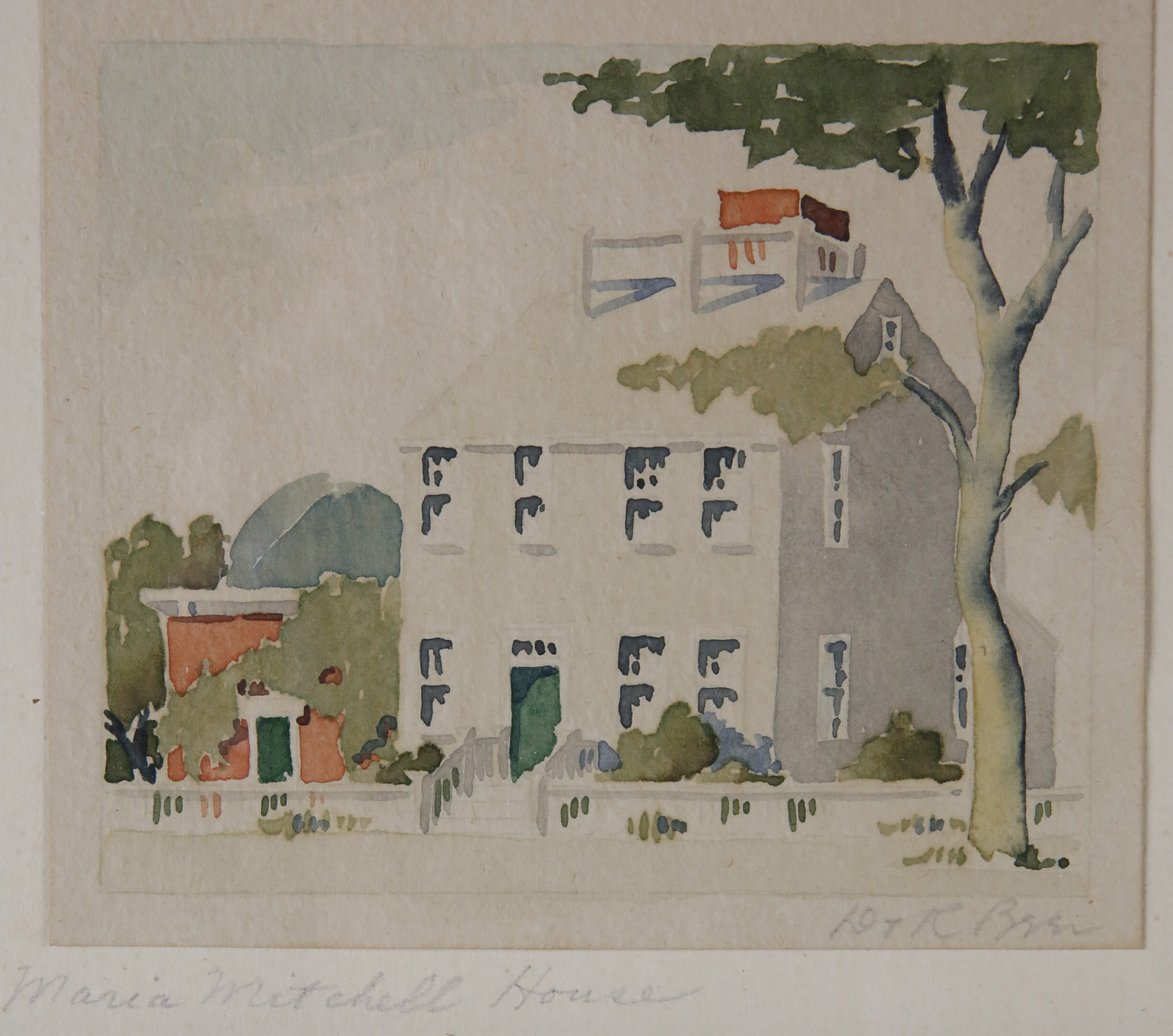 Doris and Richard Beer Watercolor on Paper “Maria Mitchell House ...