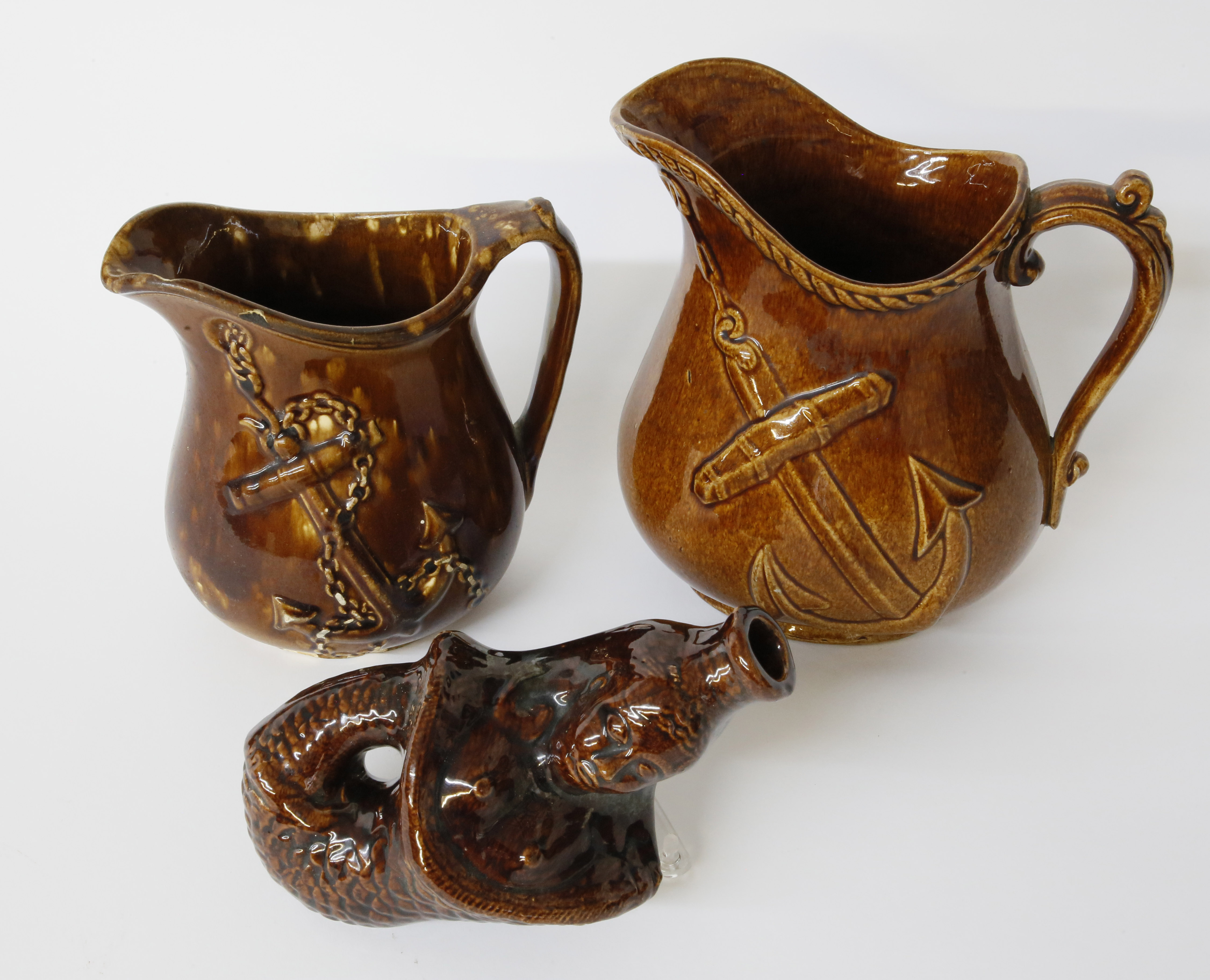 Brown Glazed Earthenware Nautical Ceramics 19th Century - Brown Glazed ...