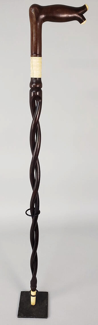 Antique Barley Twist Bone Cane - Antique Whalebone and Open Twist ...