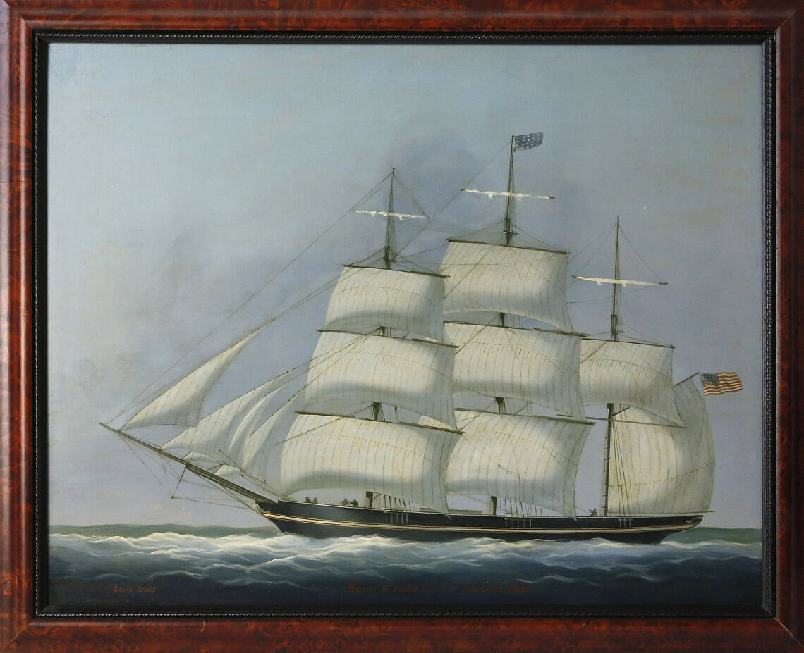 Louis Dodd Oil on Panel “Portrait of the Miranda of Boston John Loveit ...