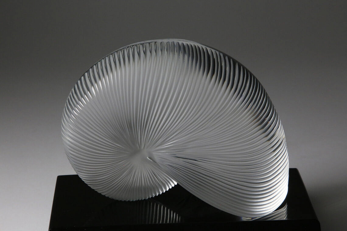 Signed Baccarat Crystal Nautilus Shell on Stand - Signed Baccarat ...