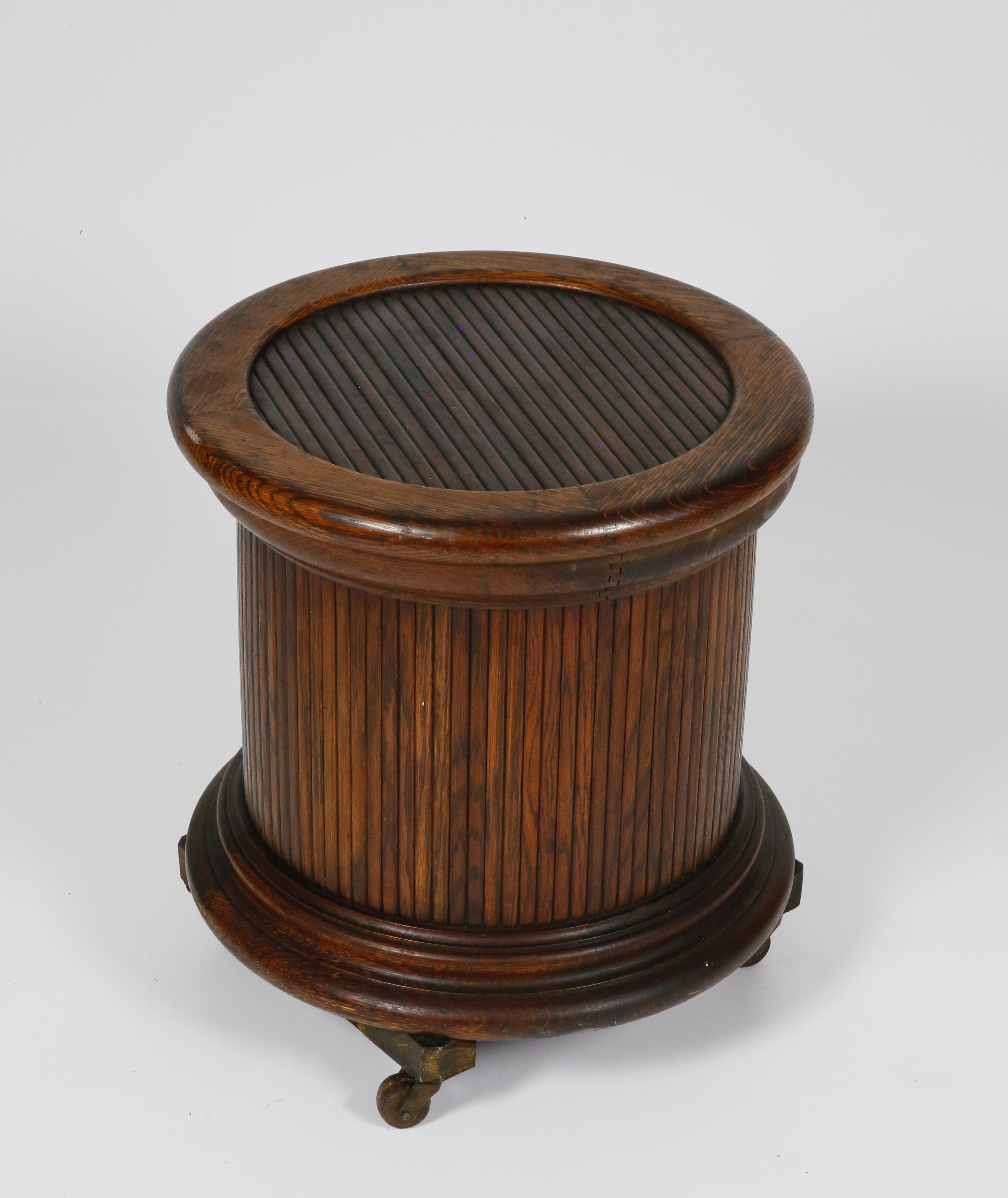 Oak Beadboard Commode Side Table - Antique Oak Beadboard Paneled ...