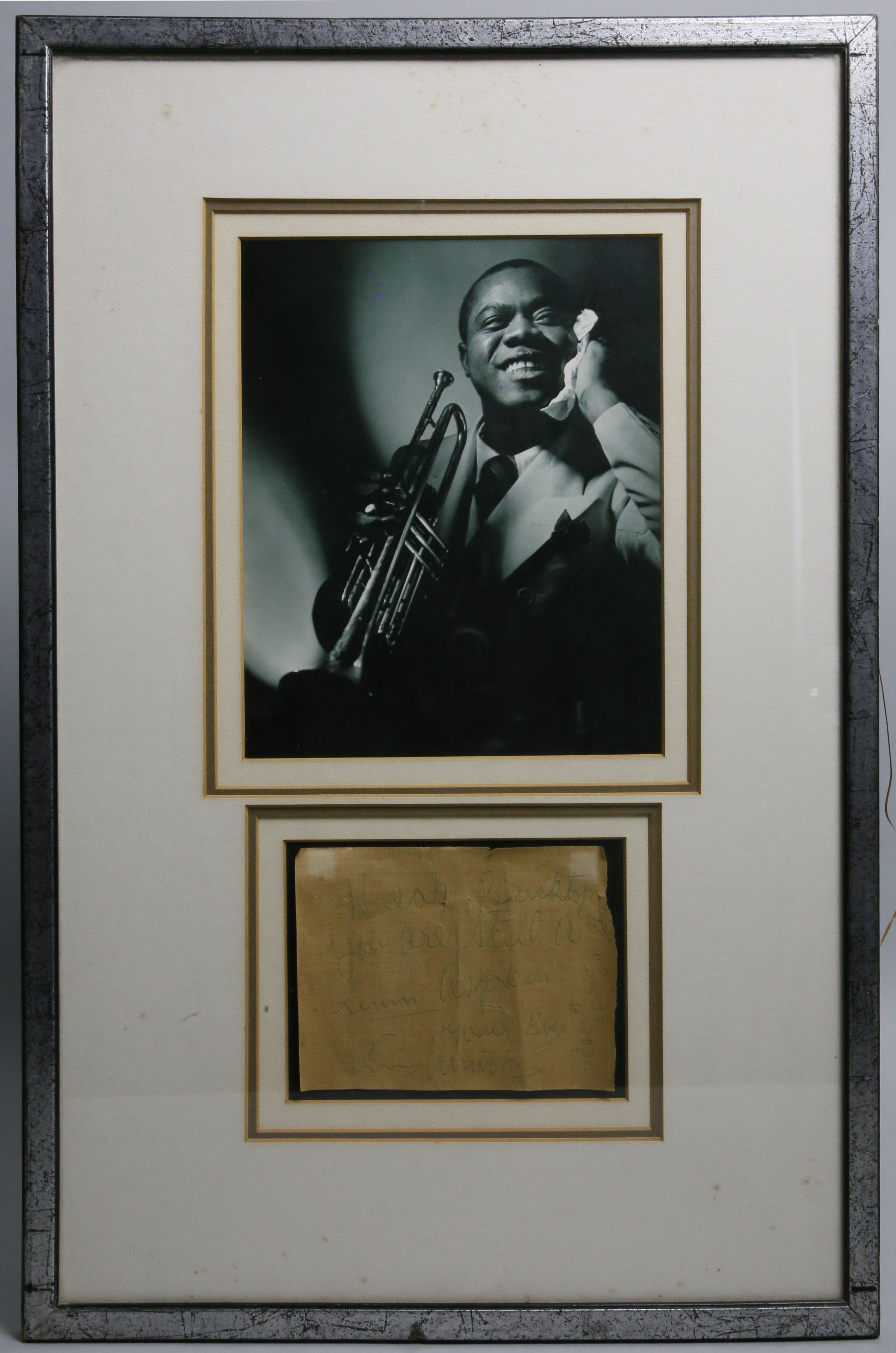 Louis Armstrong Hand Written Memorabilia Note and Photograph - Louis ...