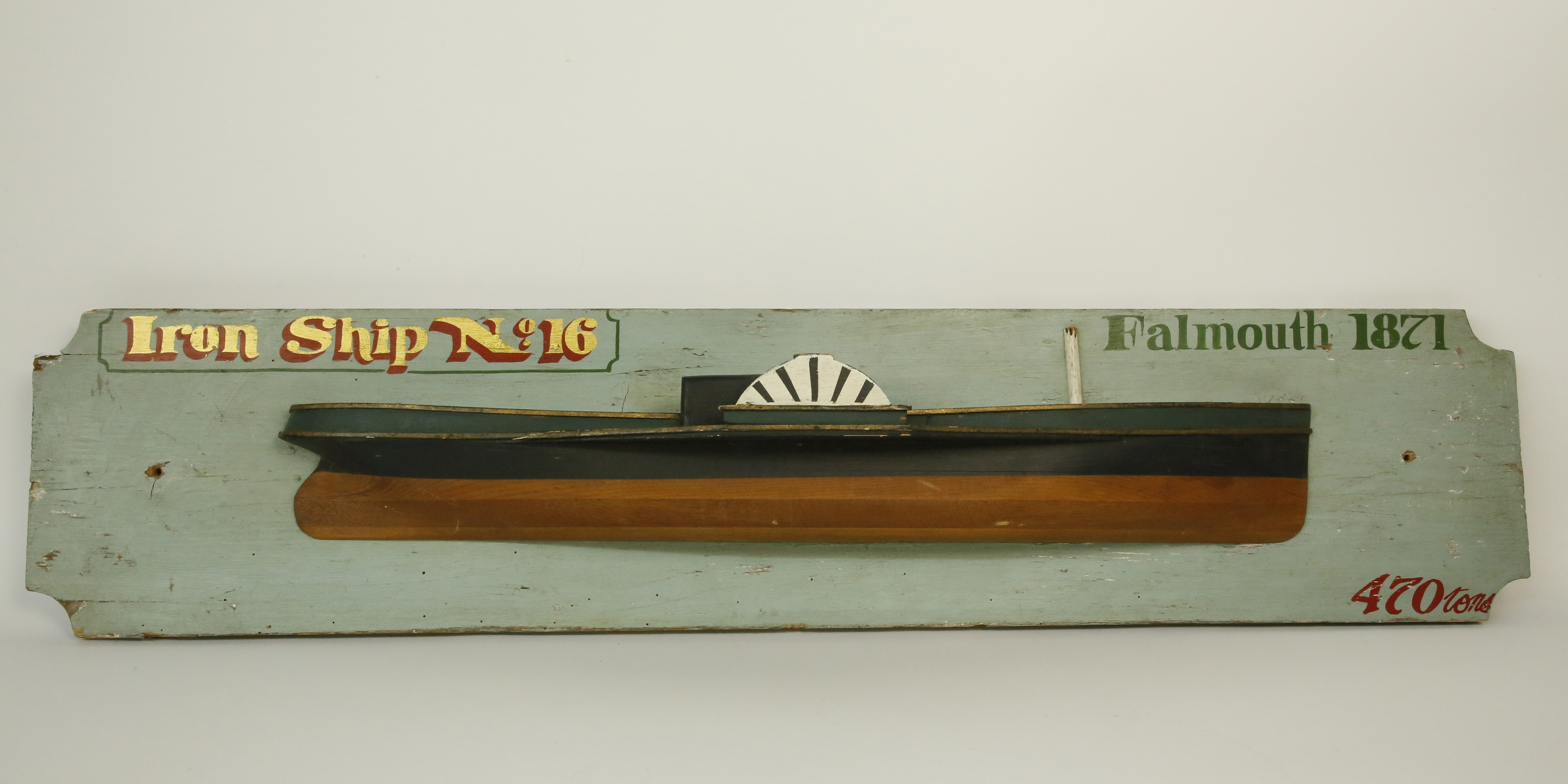 Antique Decorated Half Hull of the Iron Ship No. 16 of Falmouth Built ...
