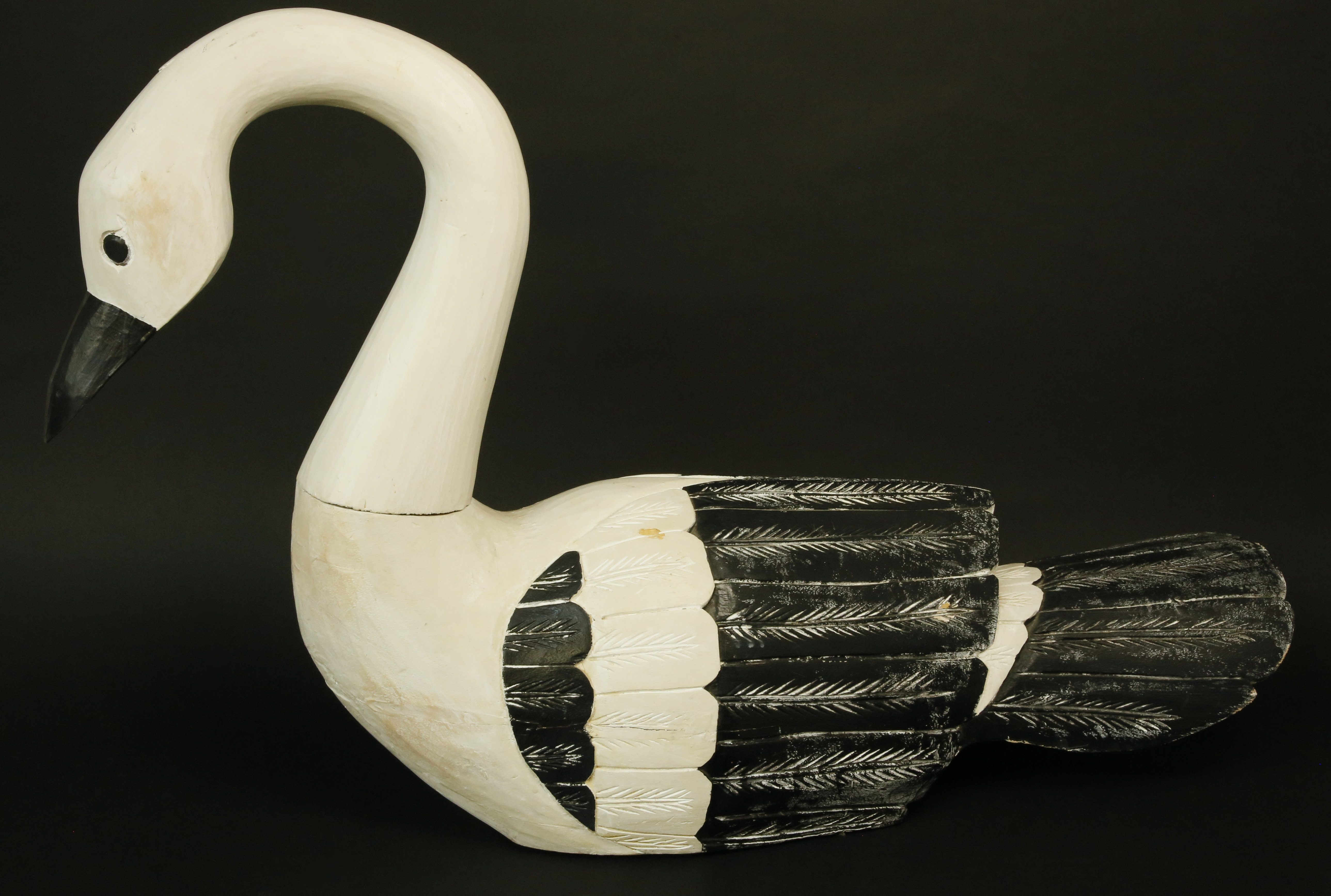 Contemporary Carved Pine Swimming Swan - Contemporary Carved Pine ...