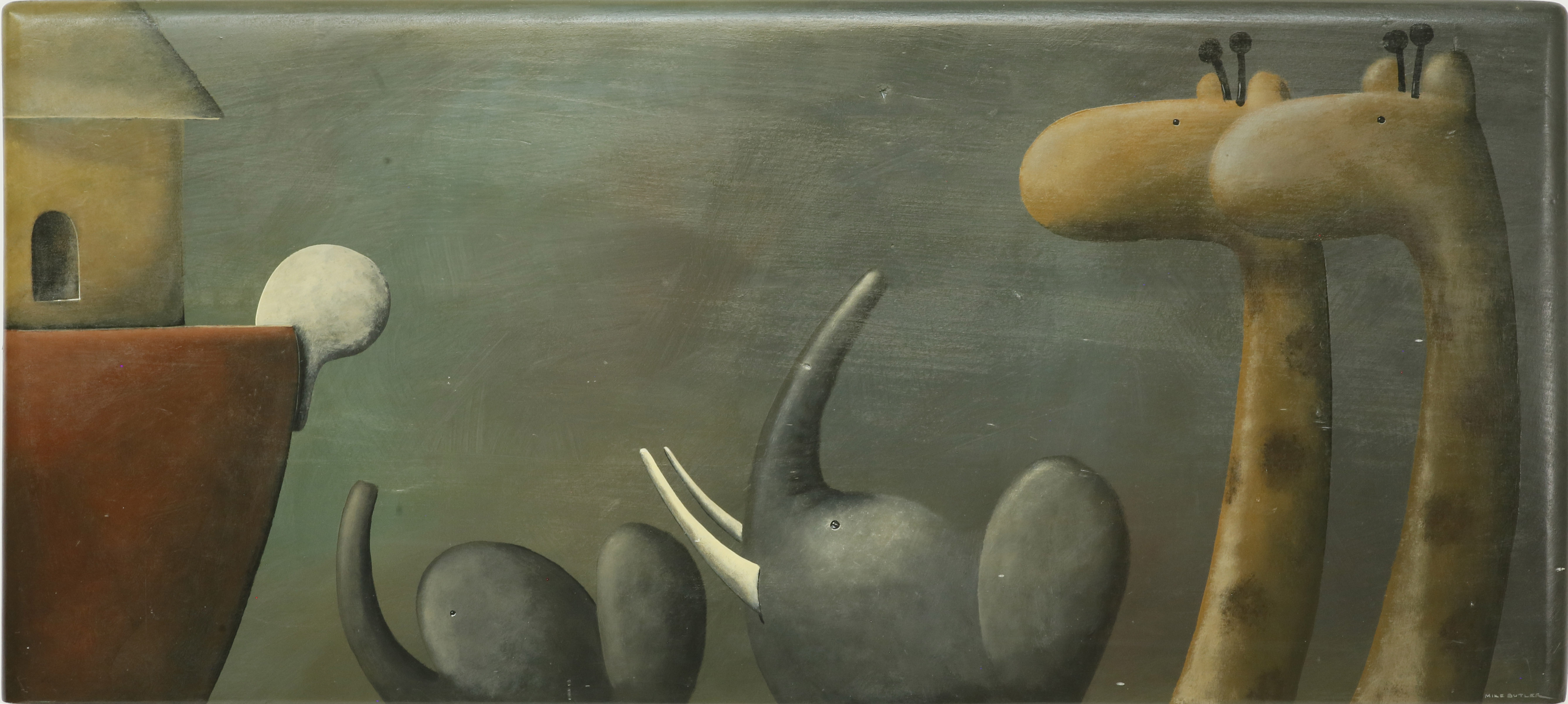 Mike Butler Oil on Wood Panel "Noah's Ark" - Rafael Osona Auctions ...