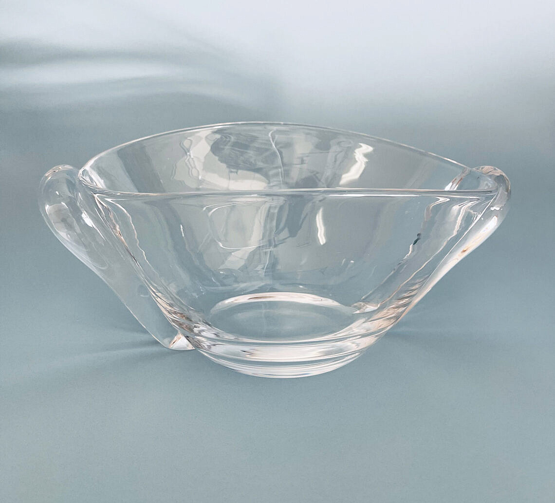 Steuben Crystal Oval Bowl Designed by George Thompson circa 1950 ...