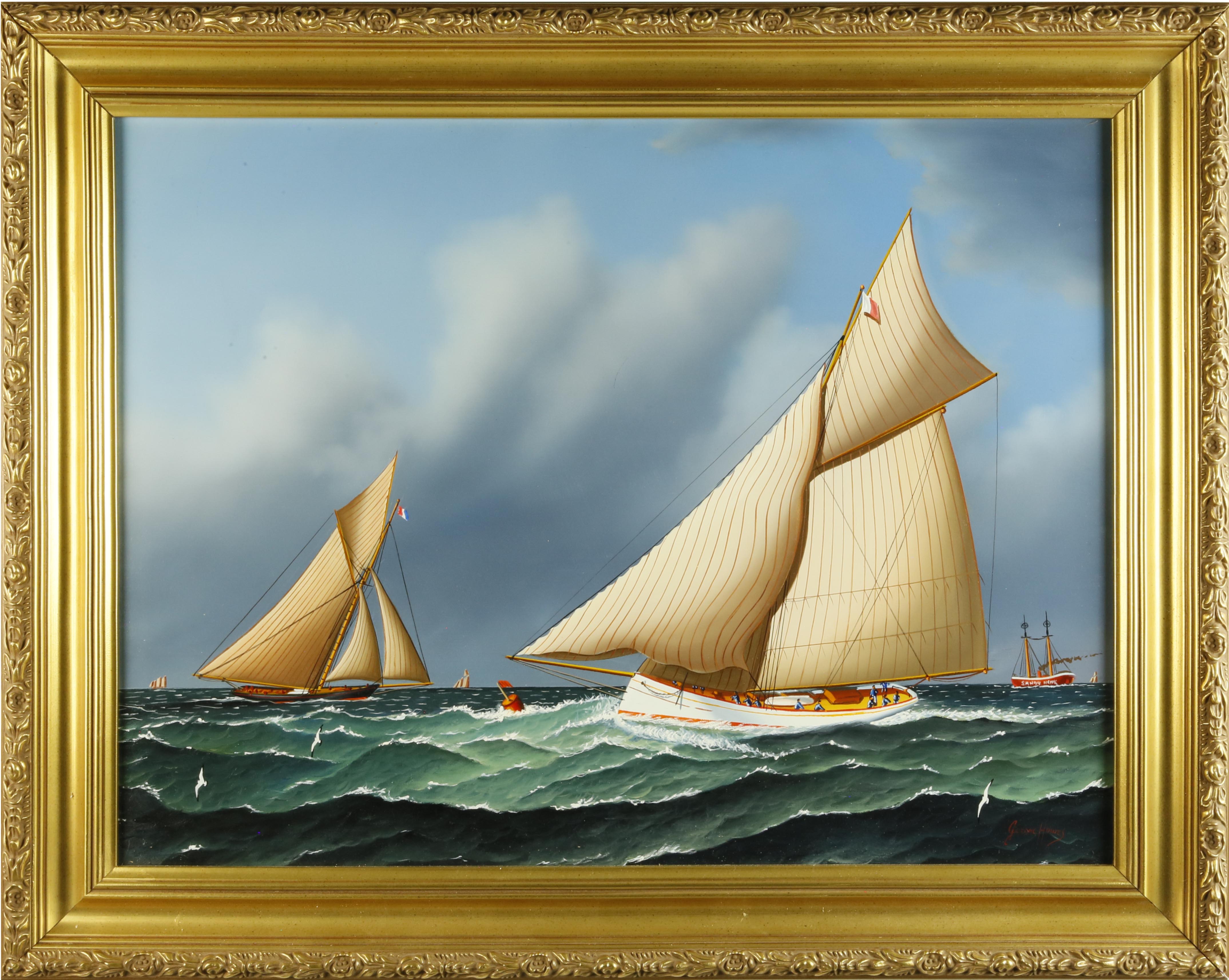 Jerome Howes Oil on Board “Puritan Leading Genesta” - Jerome Howes Oil ...