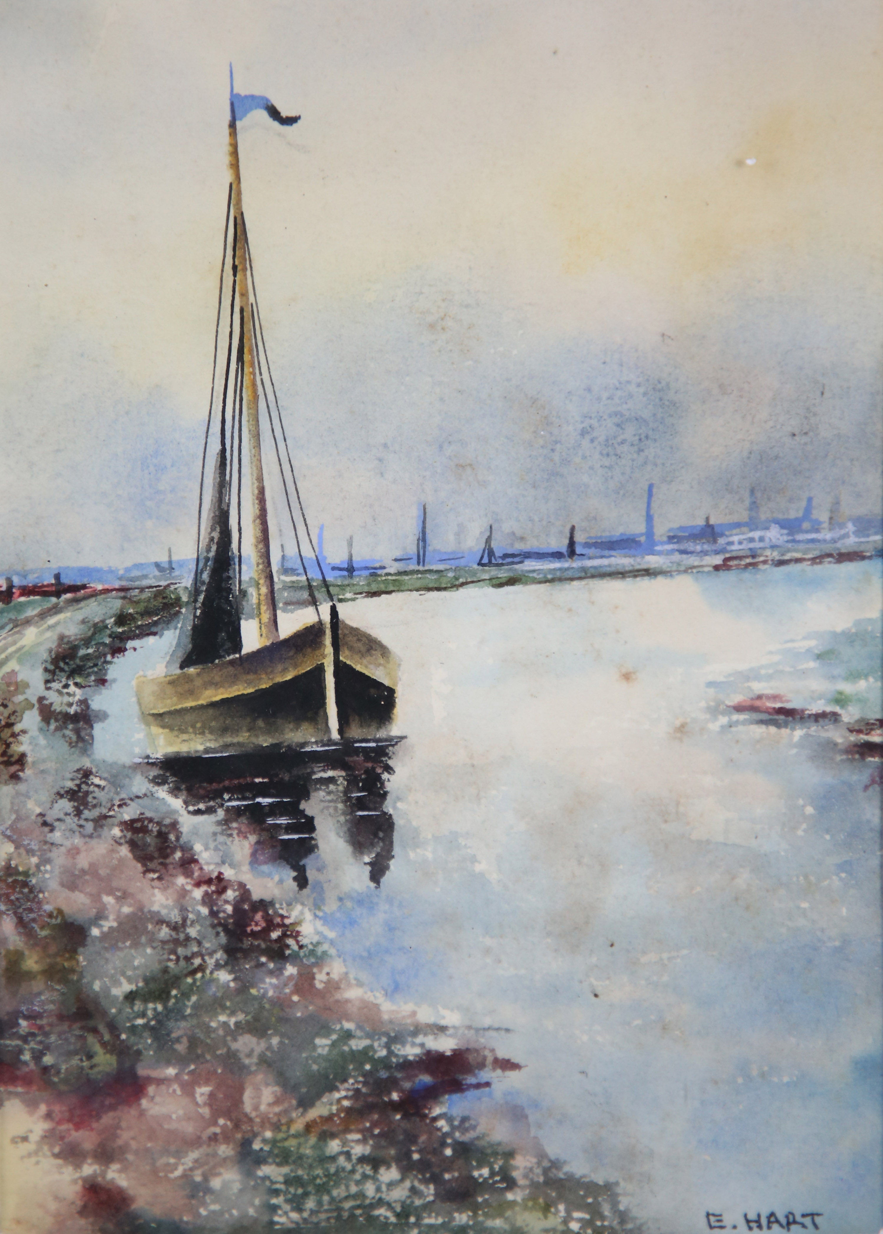 Eleanor Hart (Levis) Watercolor on Paper "By The Sea" - Eleanor Hart ...