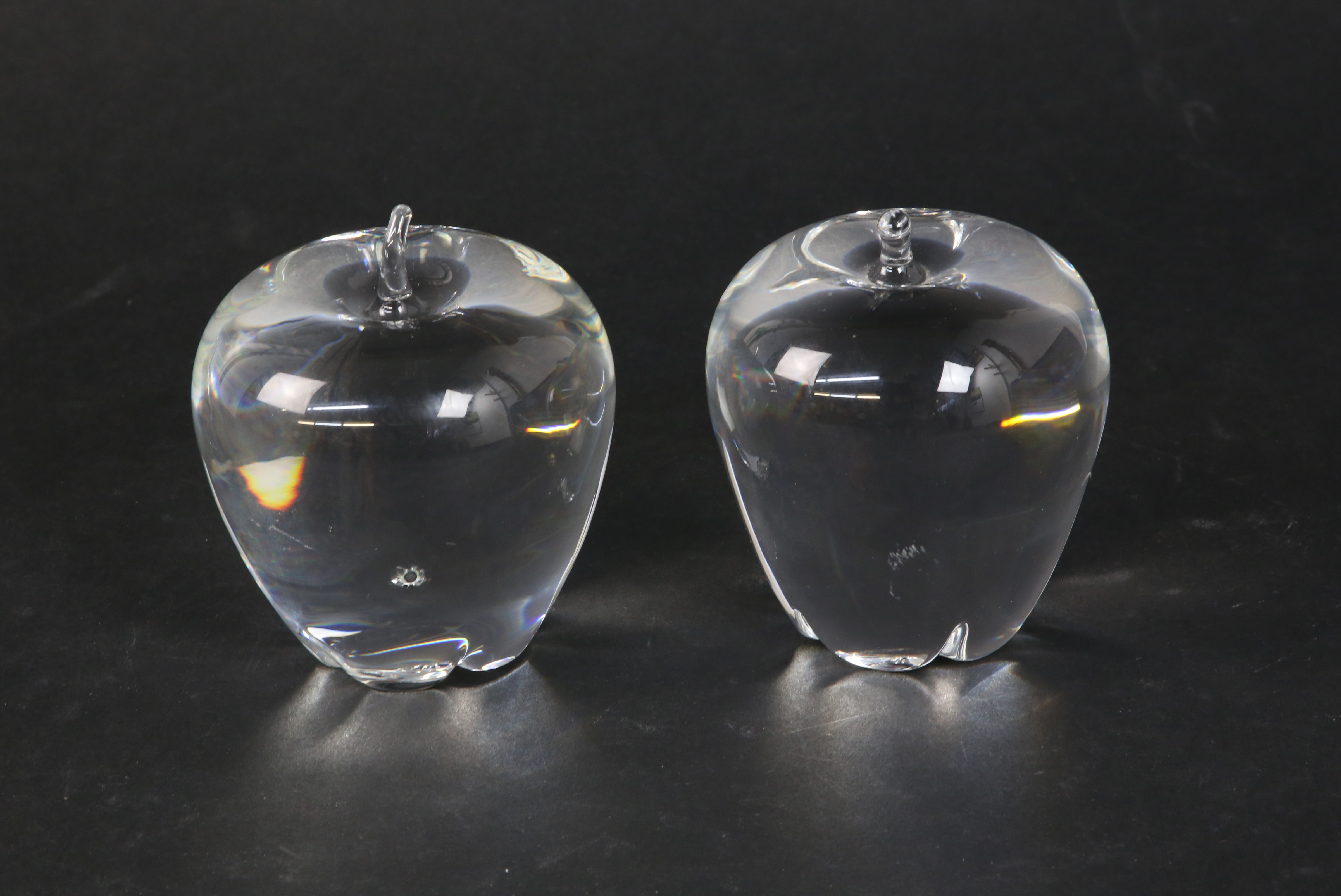 Two Signed Steuben Glass Apples - Two Signed Steuben Glass Apples ...