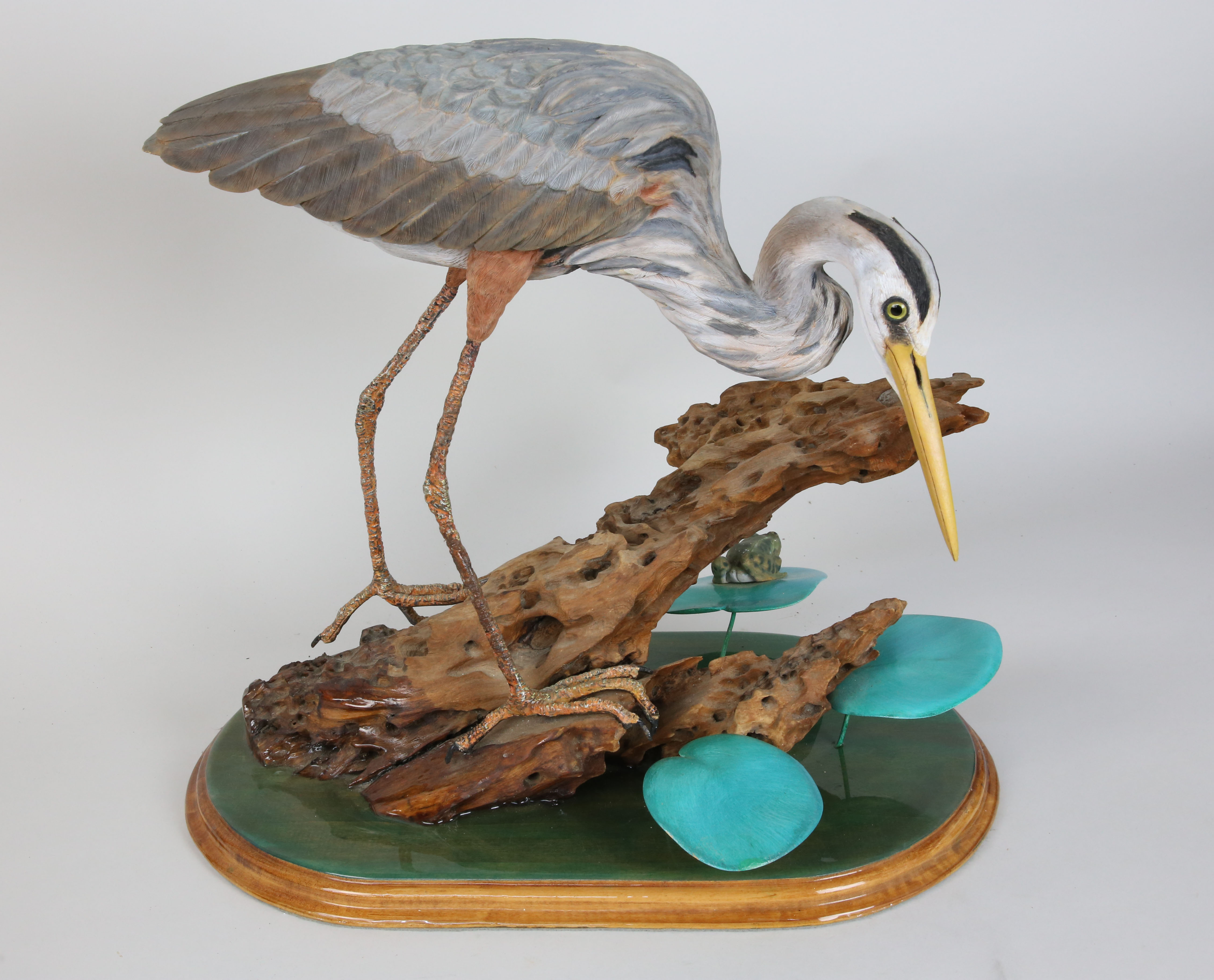 David Cericola Carved Blue Heron Sculpture - David Cericola Carved Blue ...