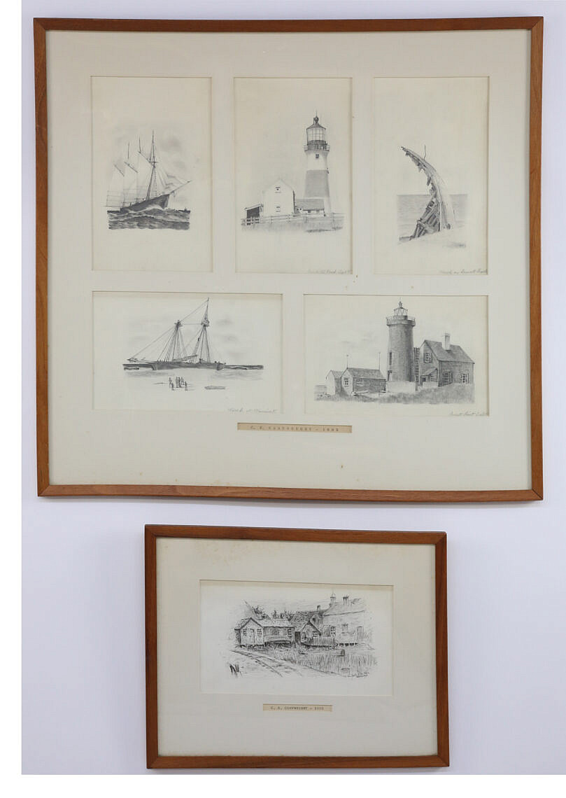 Two C.E. Cartwright 1885 Pencil Drawings "At the Back of the Town of ...