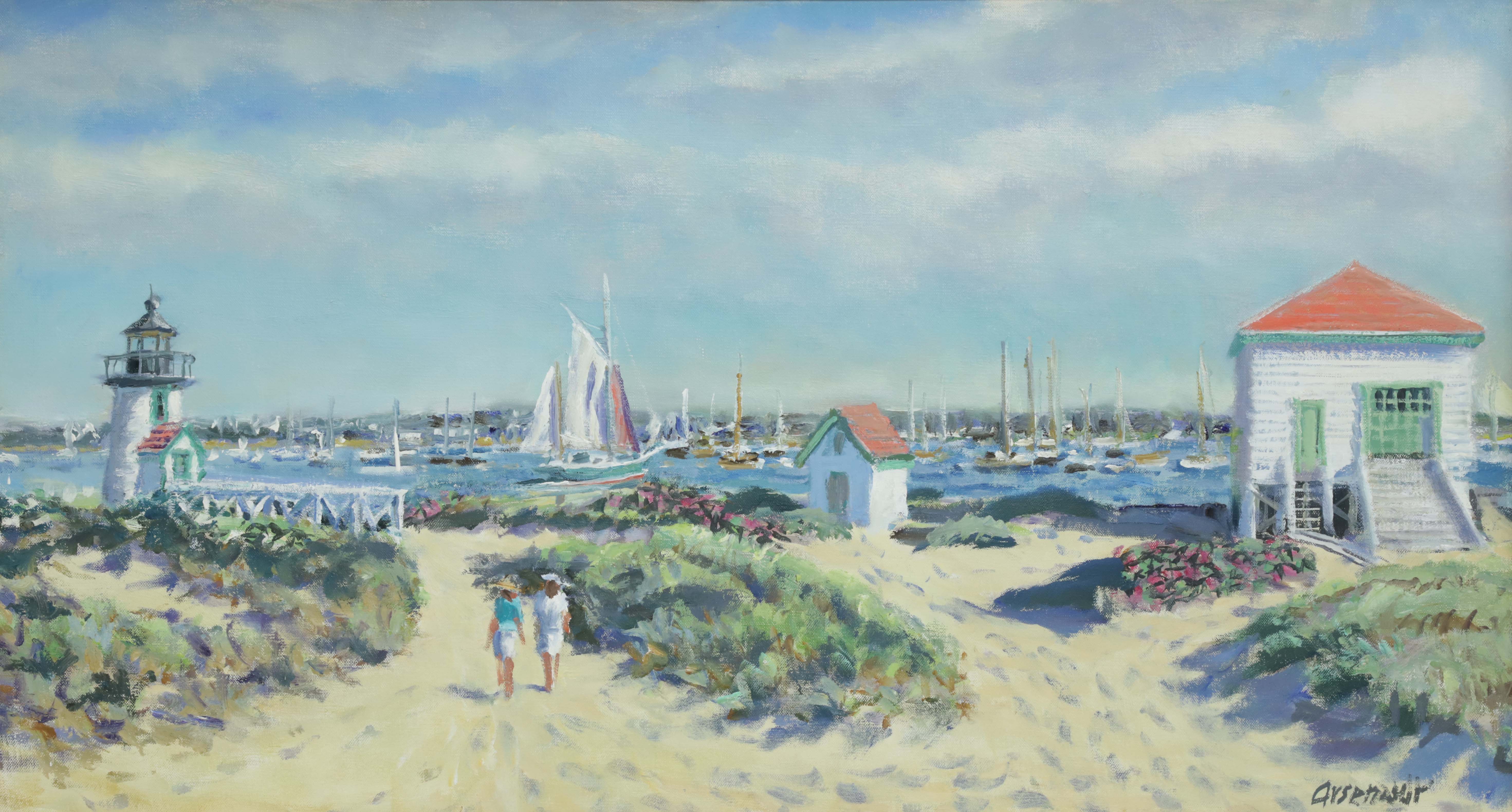 Paul Arsenault Oil on Linen "Strolling on Brant Point - Nantucket ...