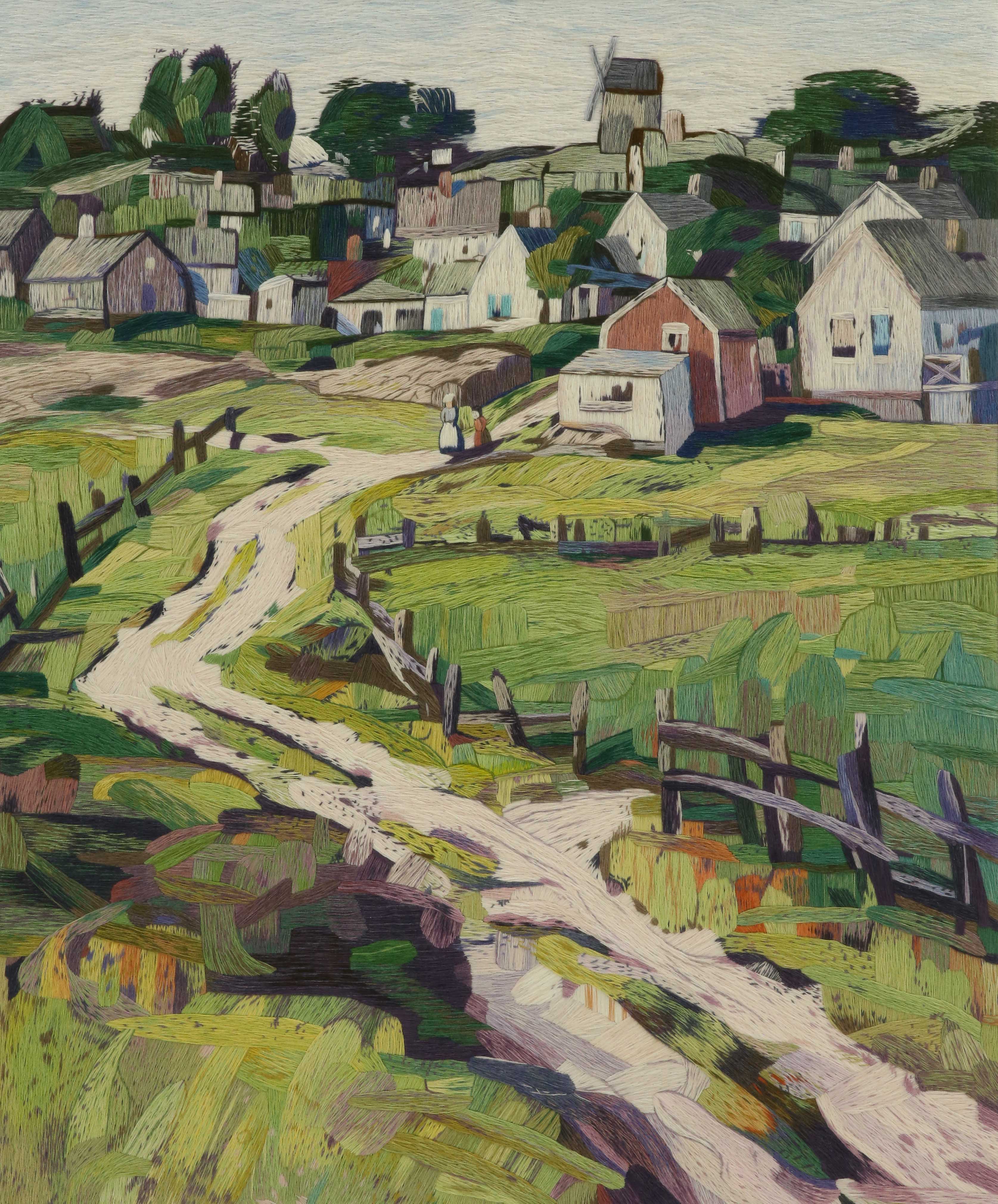 Silk Embroidery After Anne Congdon "Nantucket View from Mill Hill ...