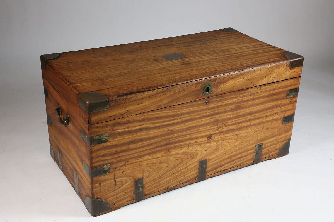 Chinese Export Brass Bound Camphorwood Nautical Trunk 19th Century ...