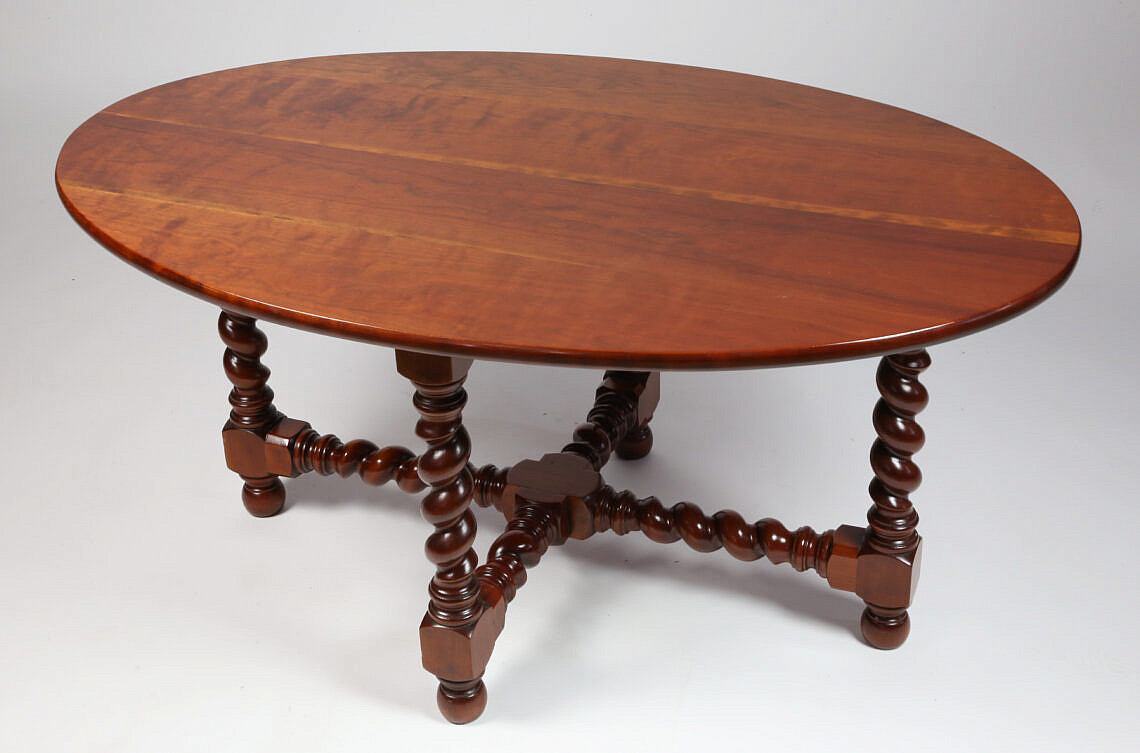 D.R. Dimes Oval Cherry Coffee Table - Signed D.R. Dimes Oval Cherry ...