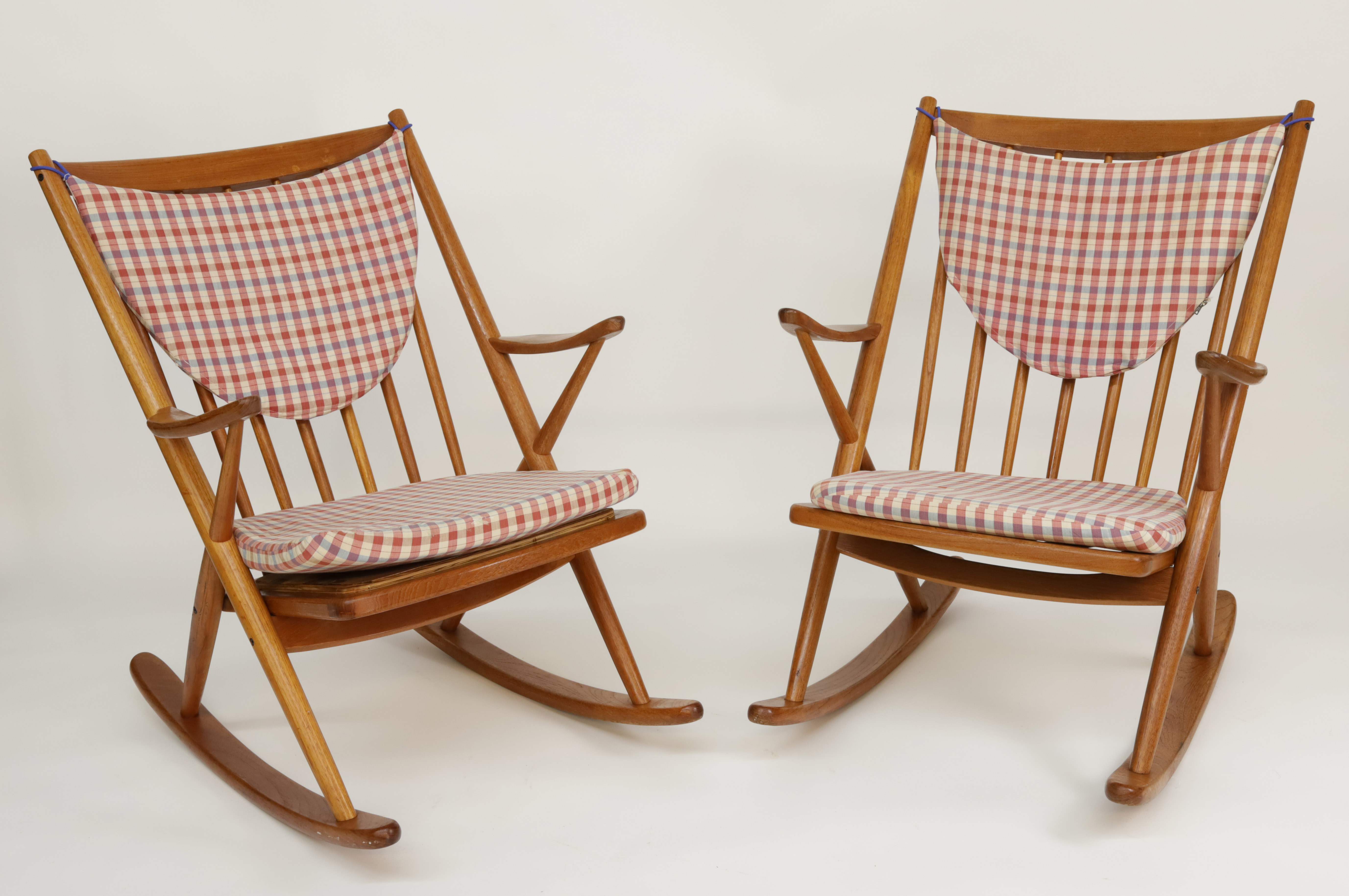 Pair of Danish Modern Teak Rocking Chairs by Frank Reenskang for Bramin ...