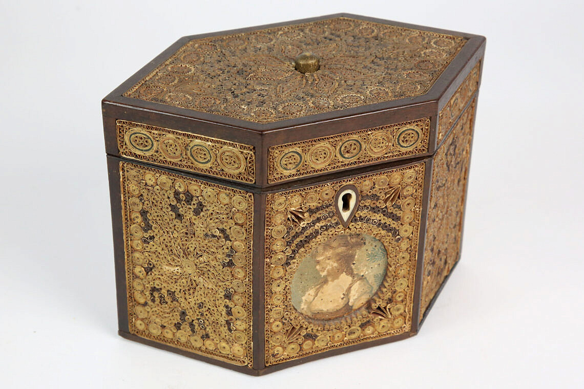 Prisoner Of War Quill-Work Tea Caddy Circa 1790 - Prisoner of War Quill ...