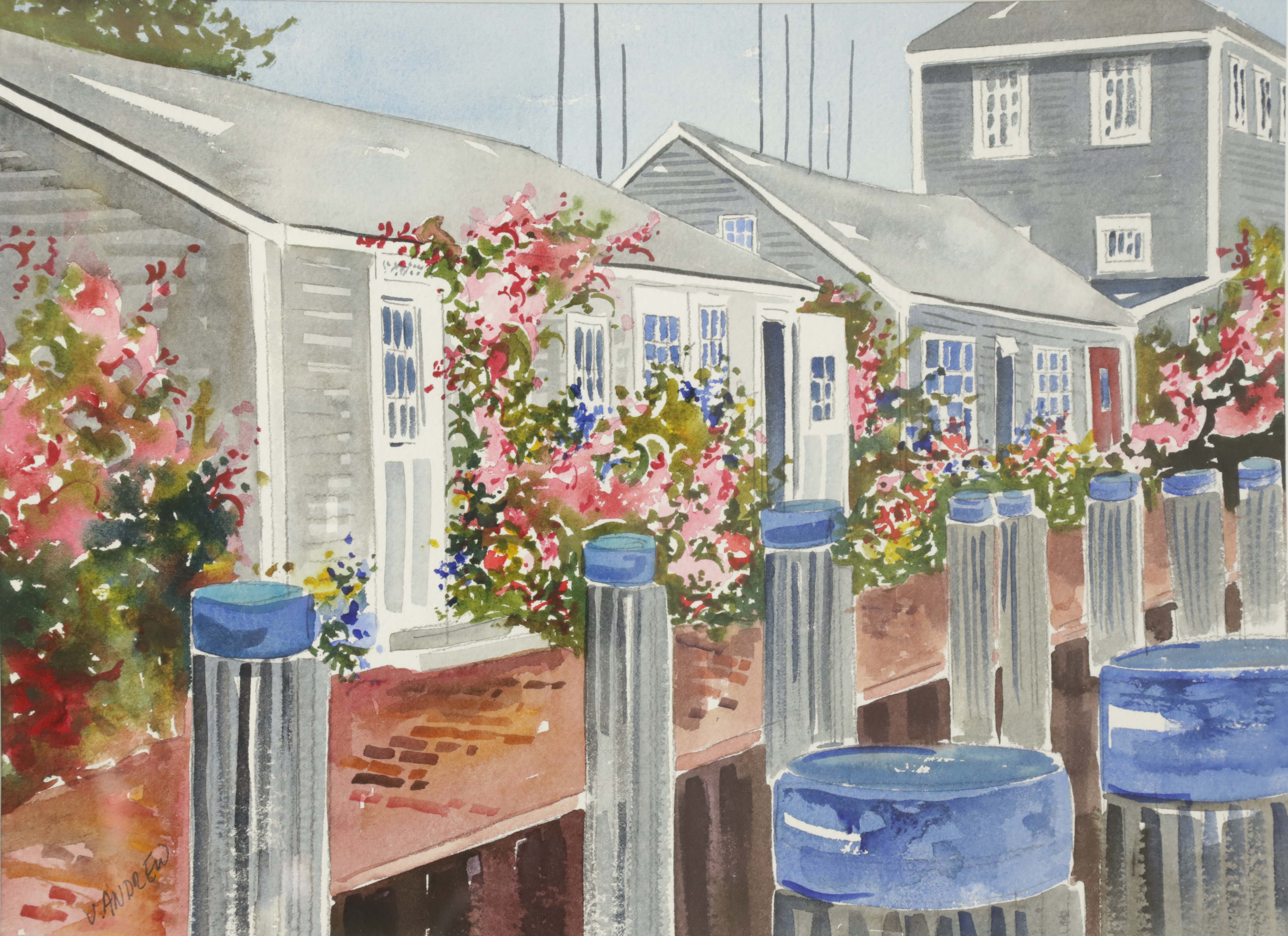 J. Andrew Watercolor on Papoer "Nantucket Straight Wharf" - J. Andrew ...
