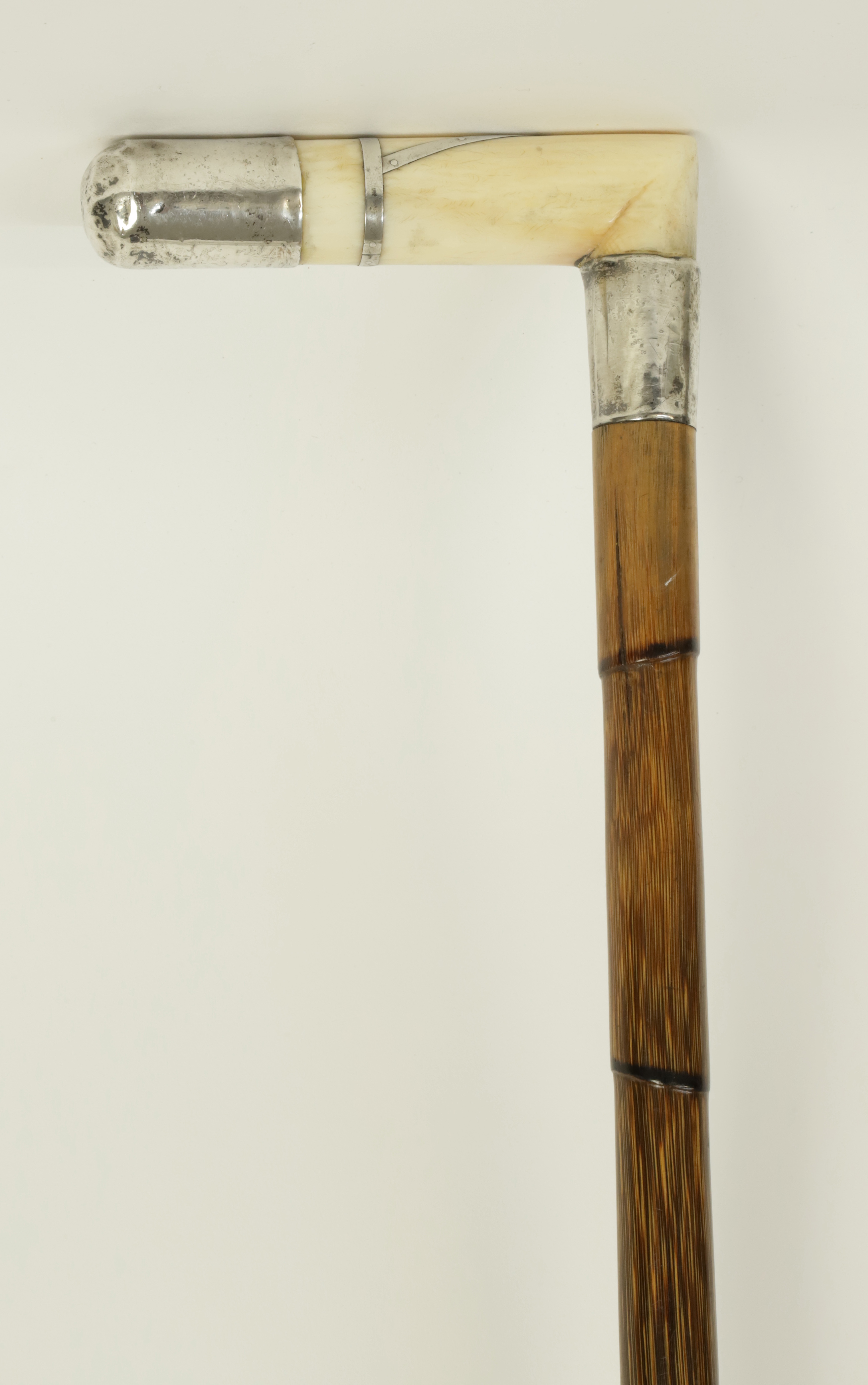 Sterling Silver Mounted L-Handled Cane - Sterling Silver Mounted L ...