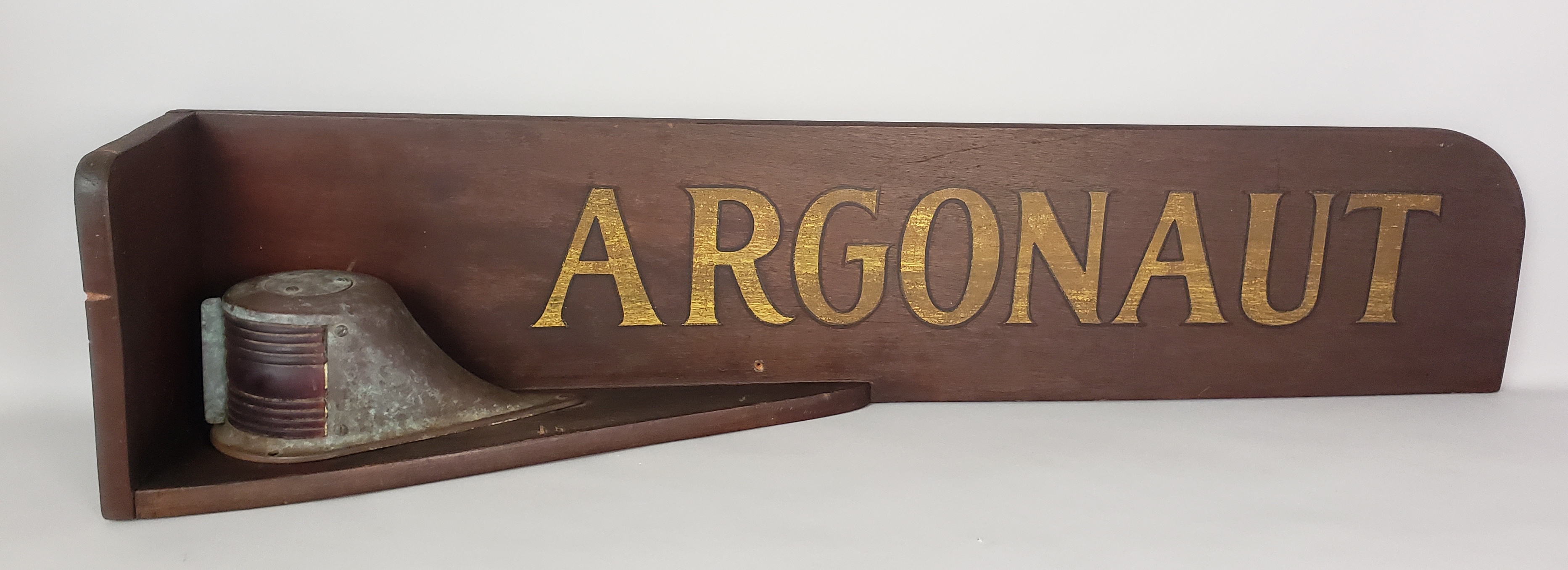 Antique Nautical Argonaut Sign - Antique Mahogany Nautical Painted Ship ...