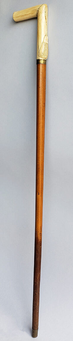 Antique Bone Tassel Carved Cane - Carved Antique Whalebone Cane, 19th ...