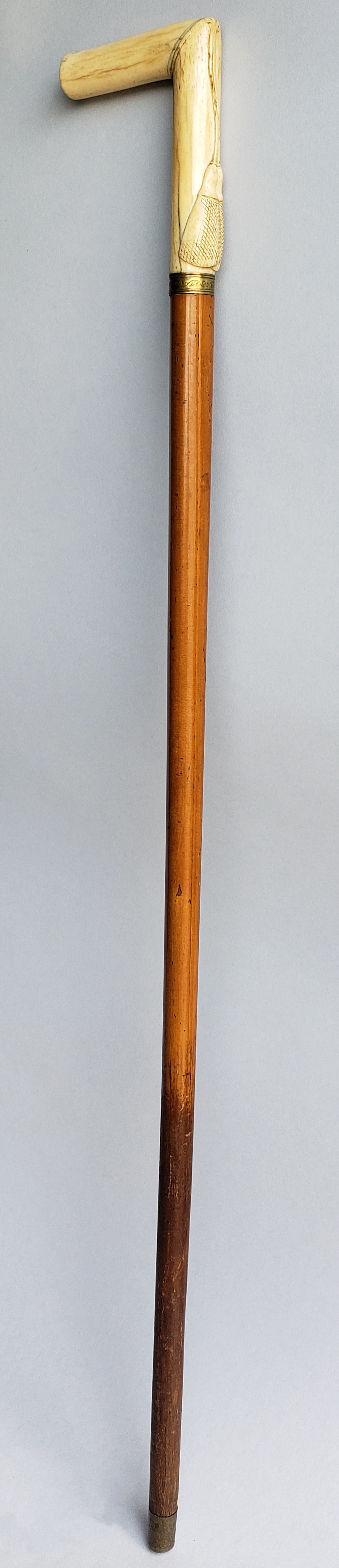 Antique Bone Tassel Carved Cane - Carved Antique Whalebone Cane, 19th ...