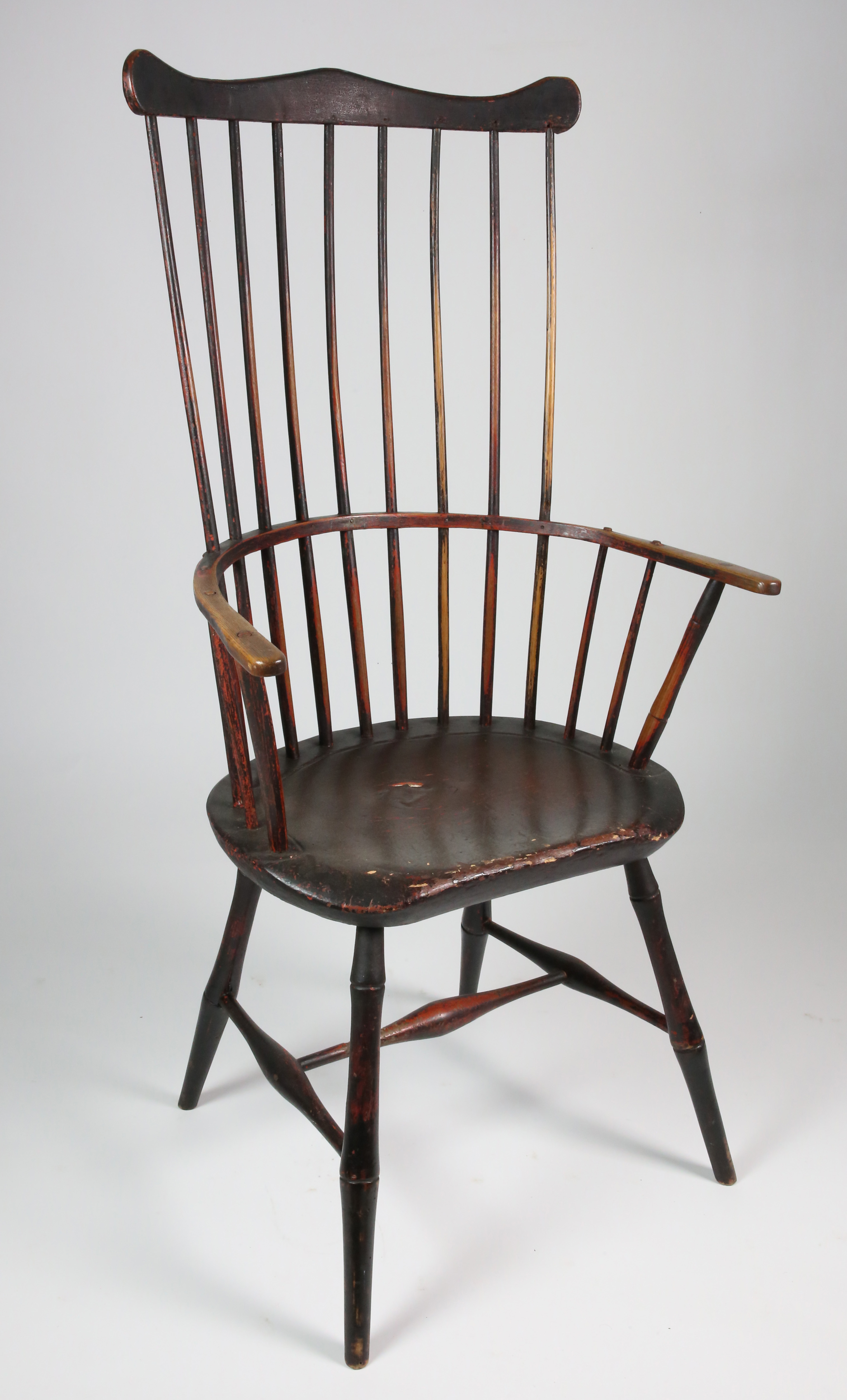 American Black Stained Comb-back Windsor Armchair circa 1805 - American ...