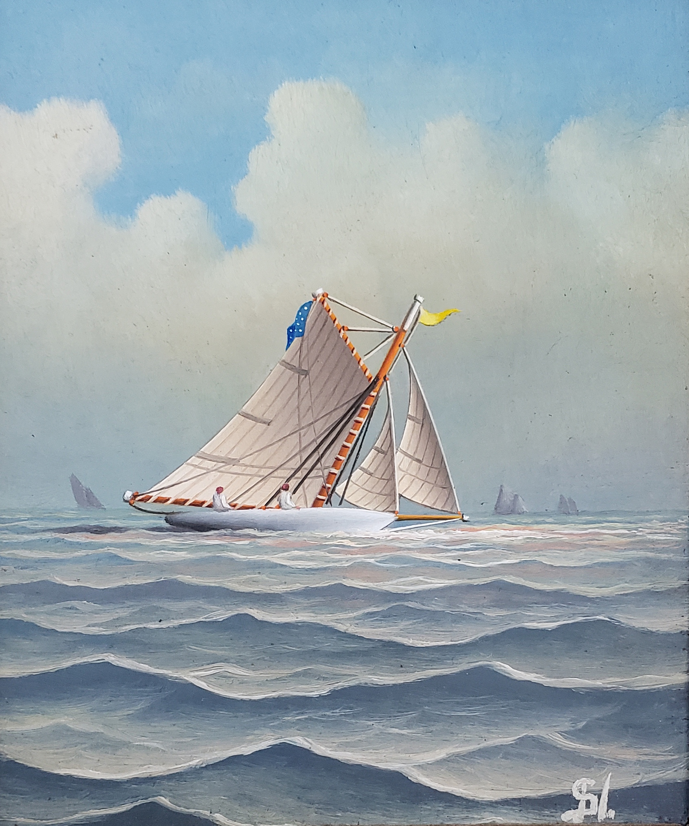 George Nemethy Oil Painting Sailboat - George Nemethy Oil on Board ...