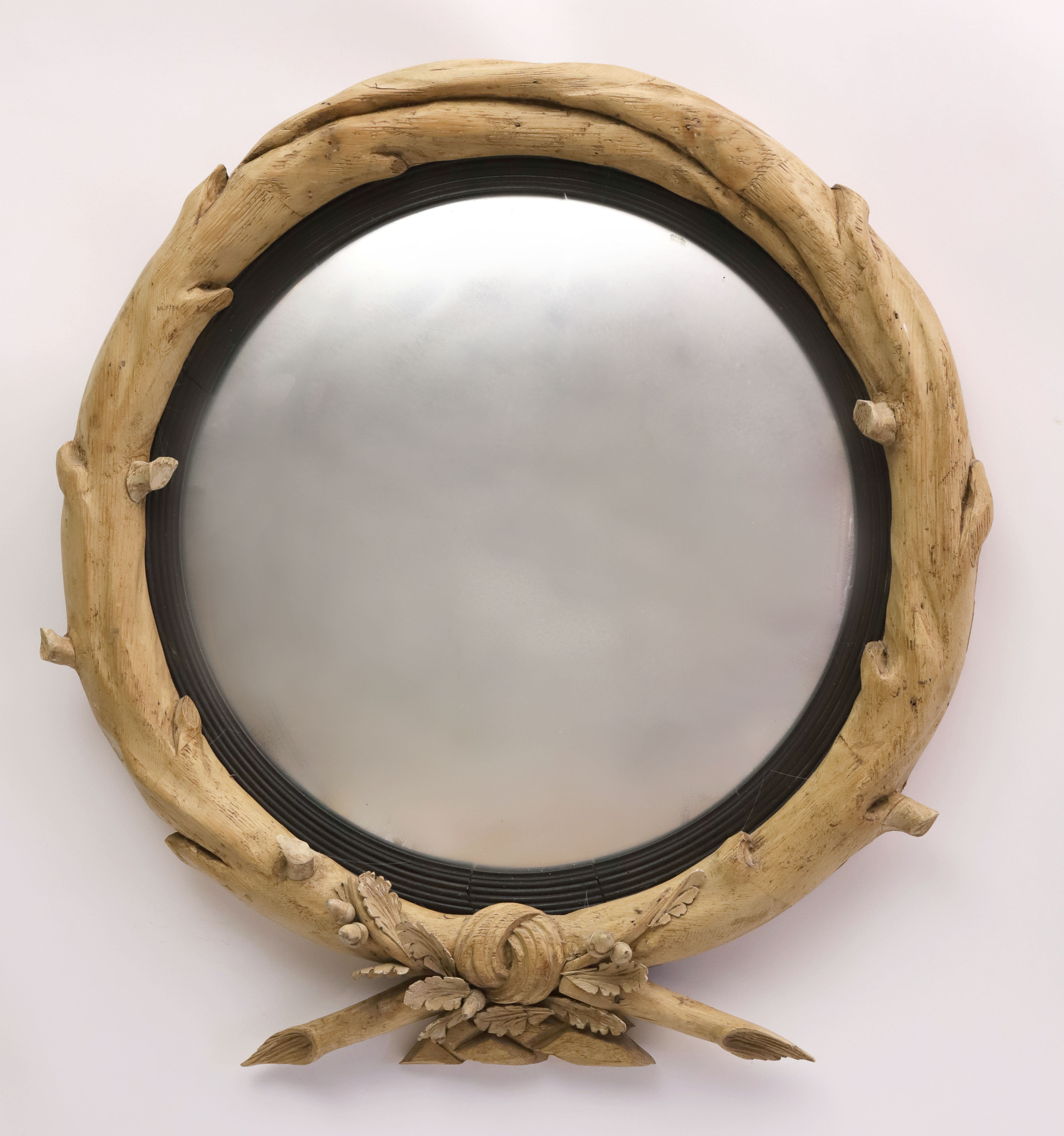Regency Naturalistic Carved convex Mirror 19th Century - Antique ...