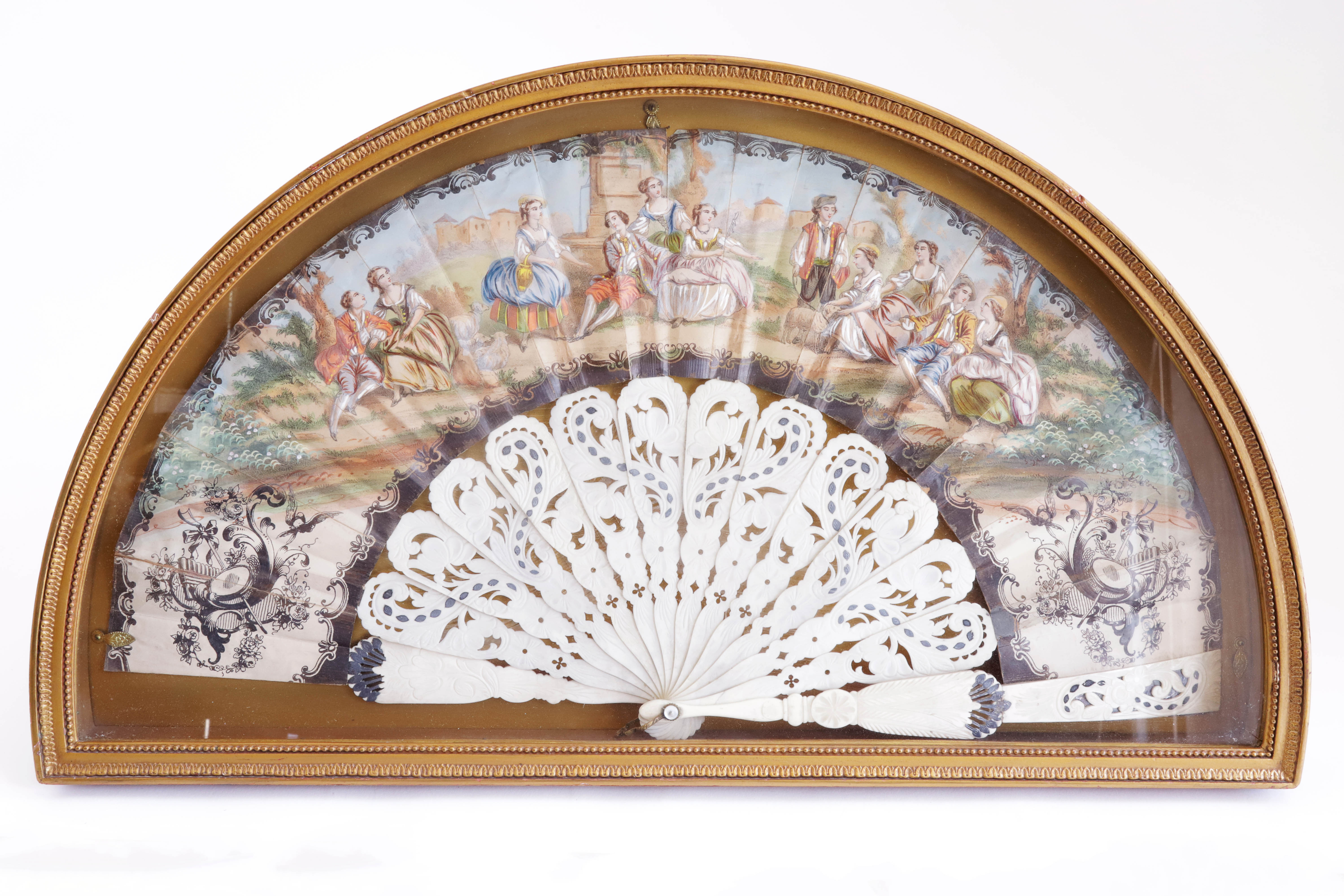 Framed French Fan 19th Century - Framed French Fan, 19th Century ...