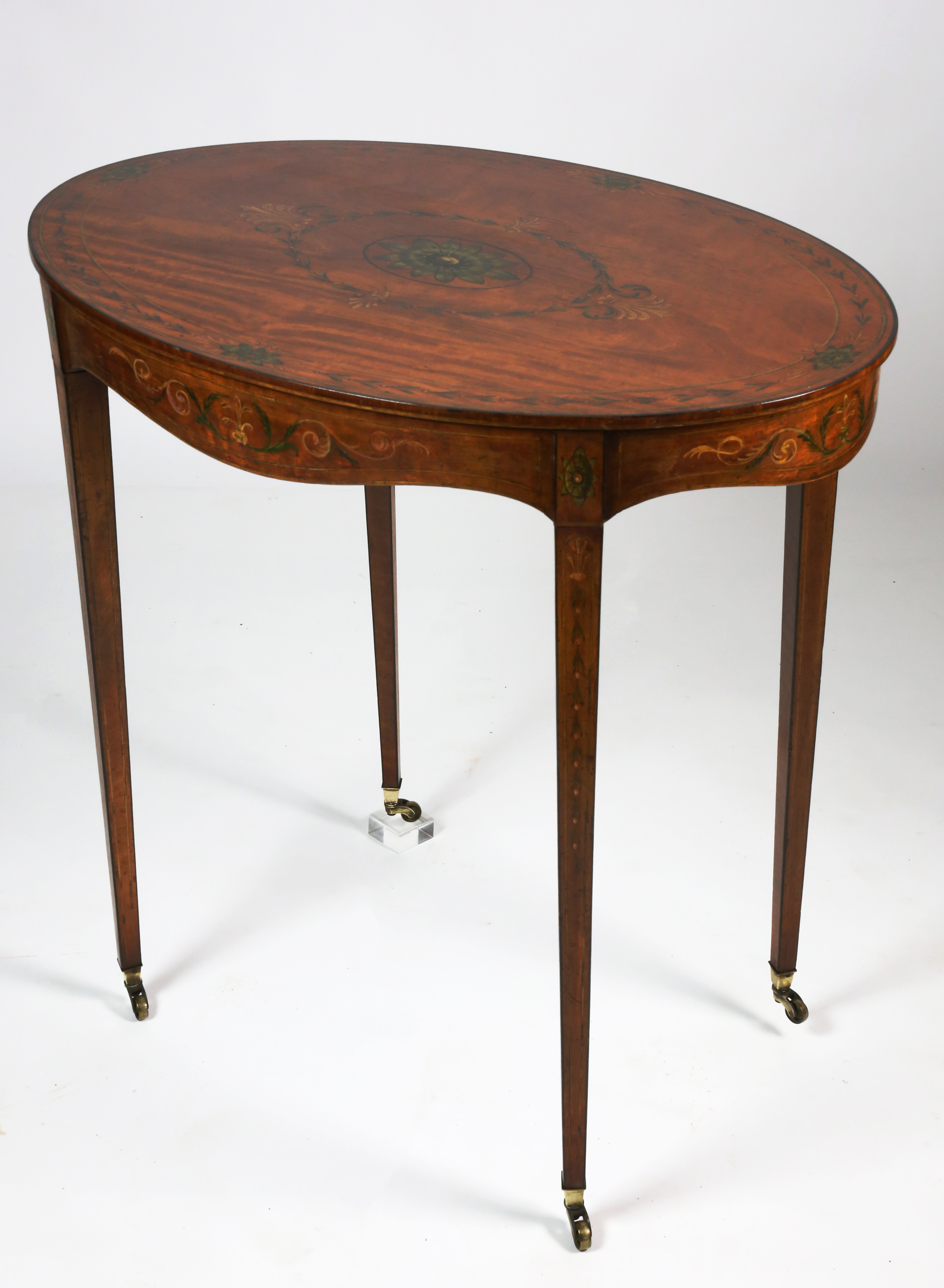 Adams Style Painted Oval Satinwood Table 19th Century - Adams Style ...