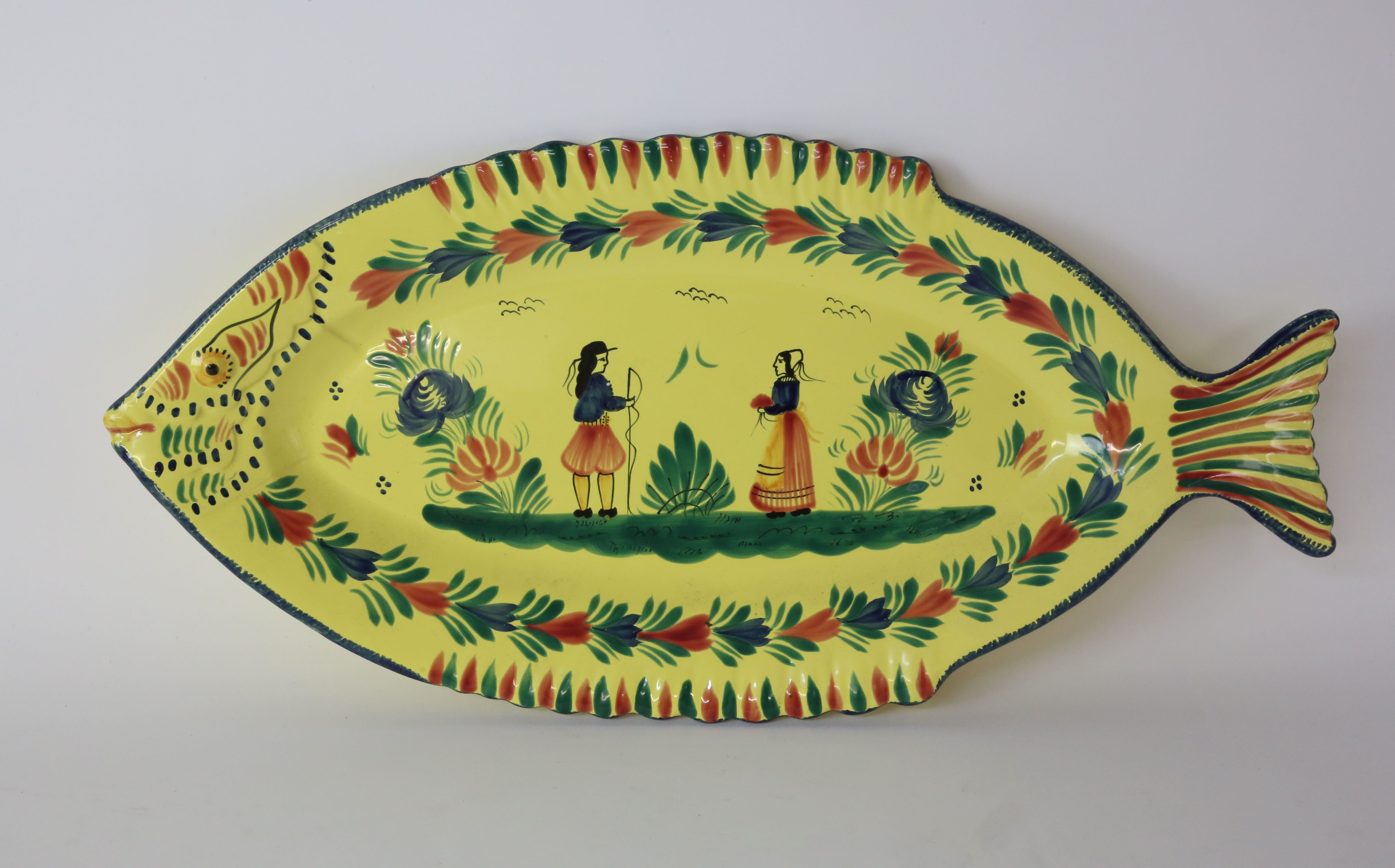 Quimper Fish Platter - Quimper Ceramic Fish Platter - Rafael Osona ...