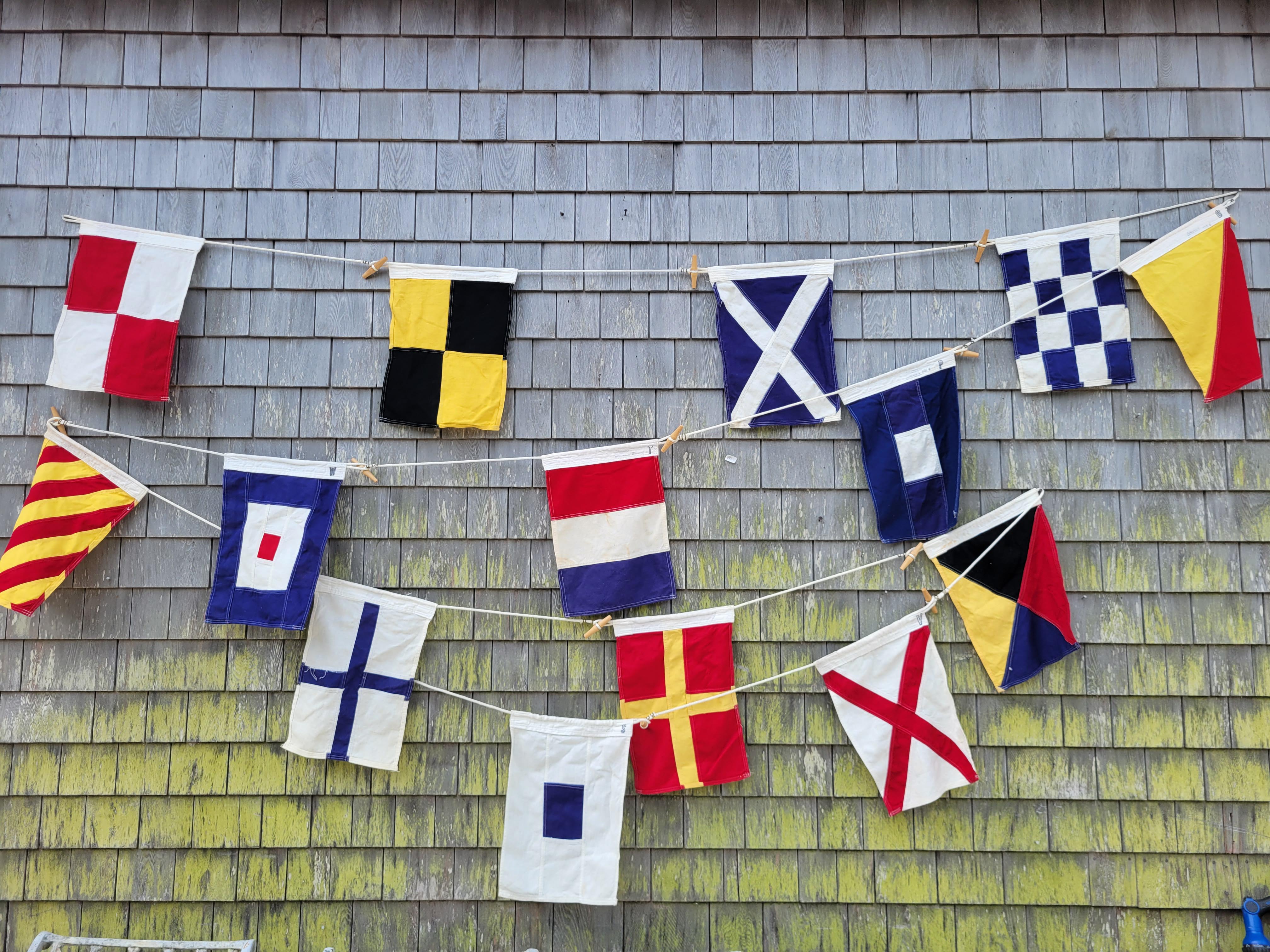 Set of Fourteen Pennant Style Signal Flags Contemporary - Set of ...