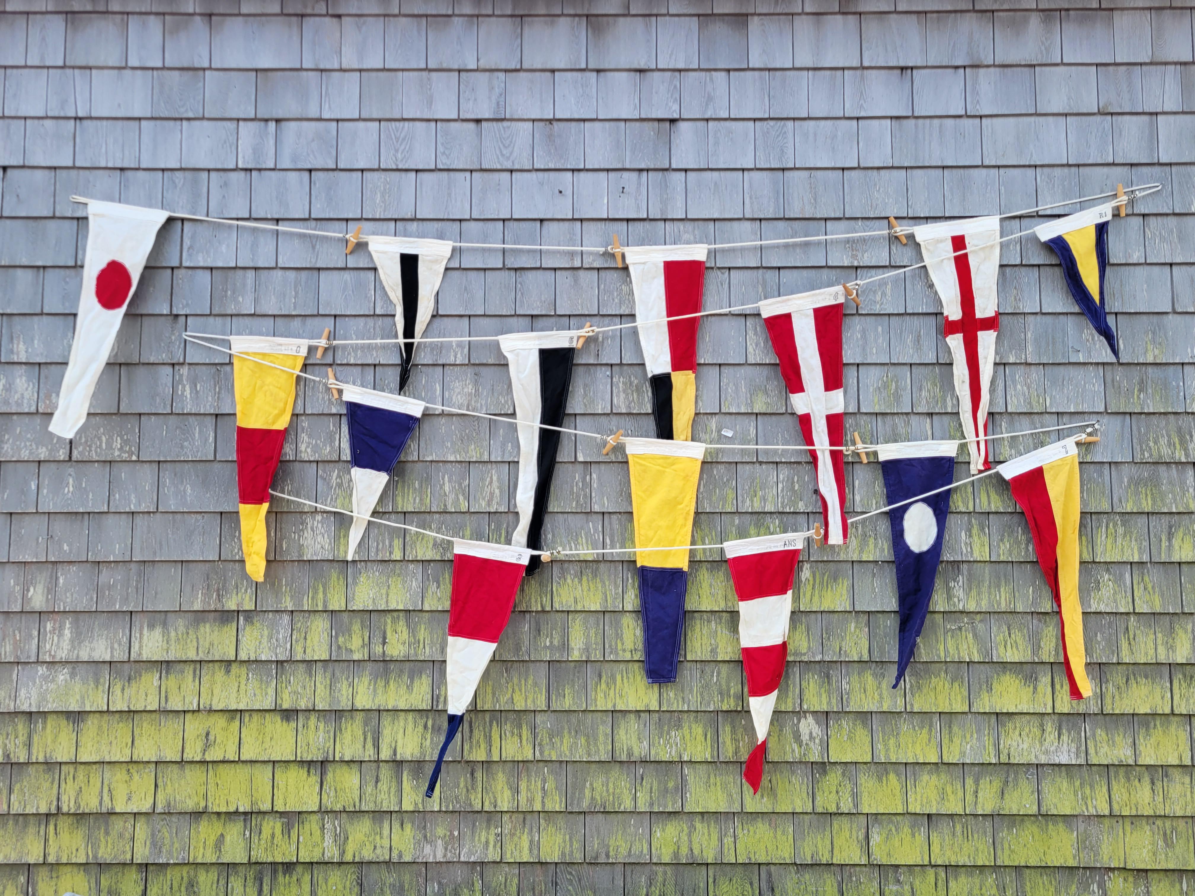 Set of Seventeen Pennant Signal Flags Contemporary - Set of Seventeen ...