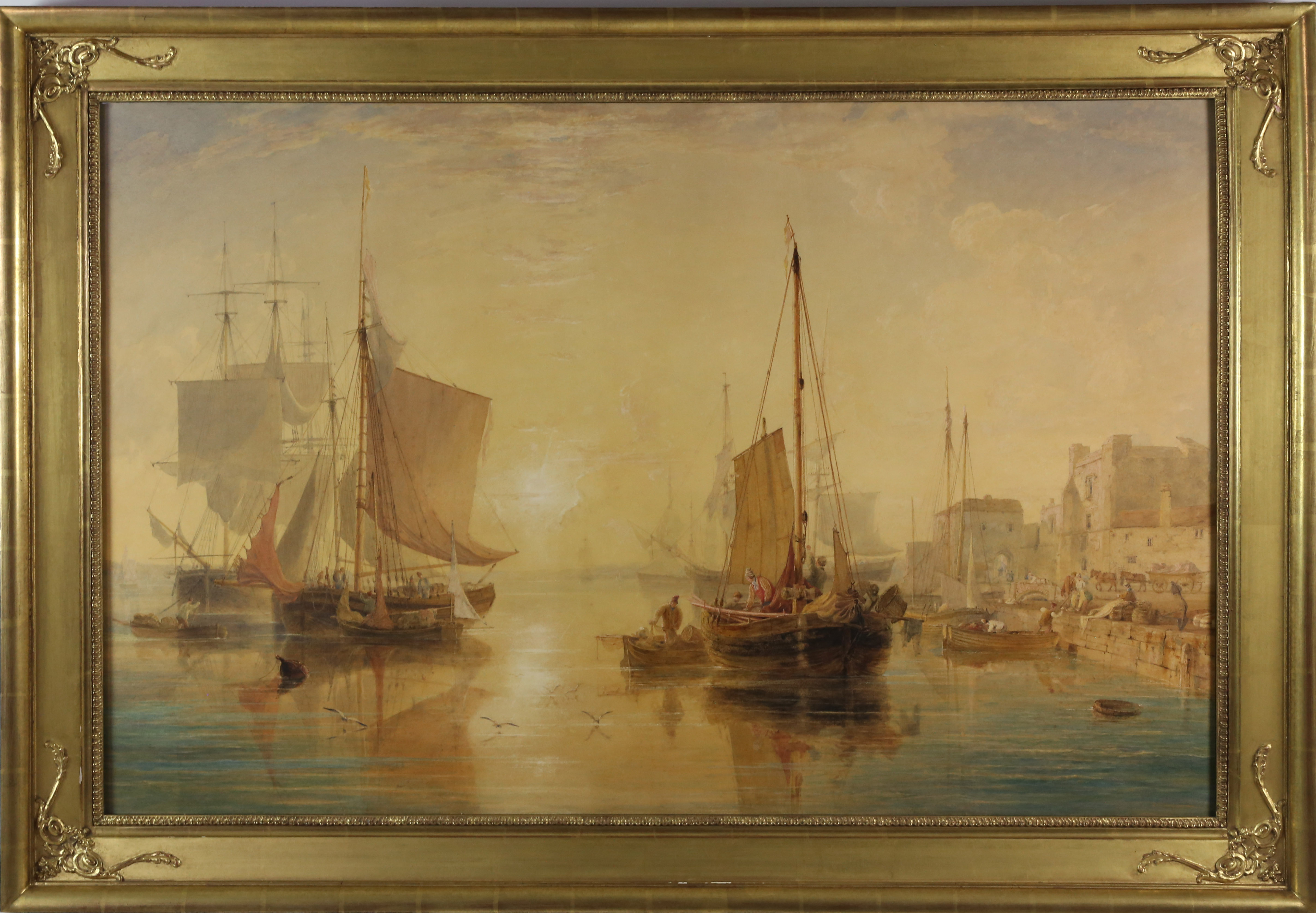 Anthony Vandyke Copley Fielding Watercolor "Southampton Sunset ...