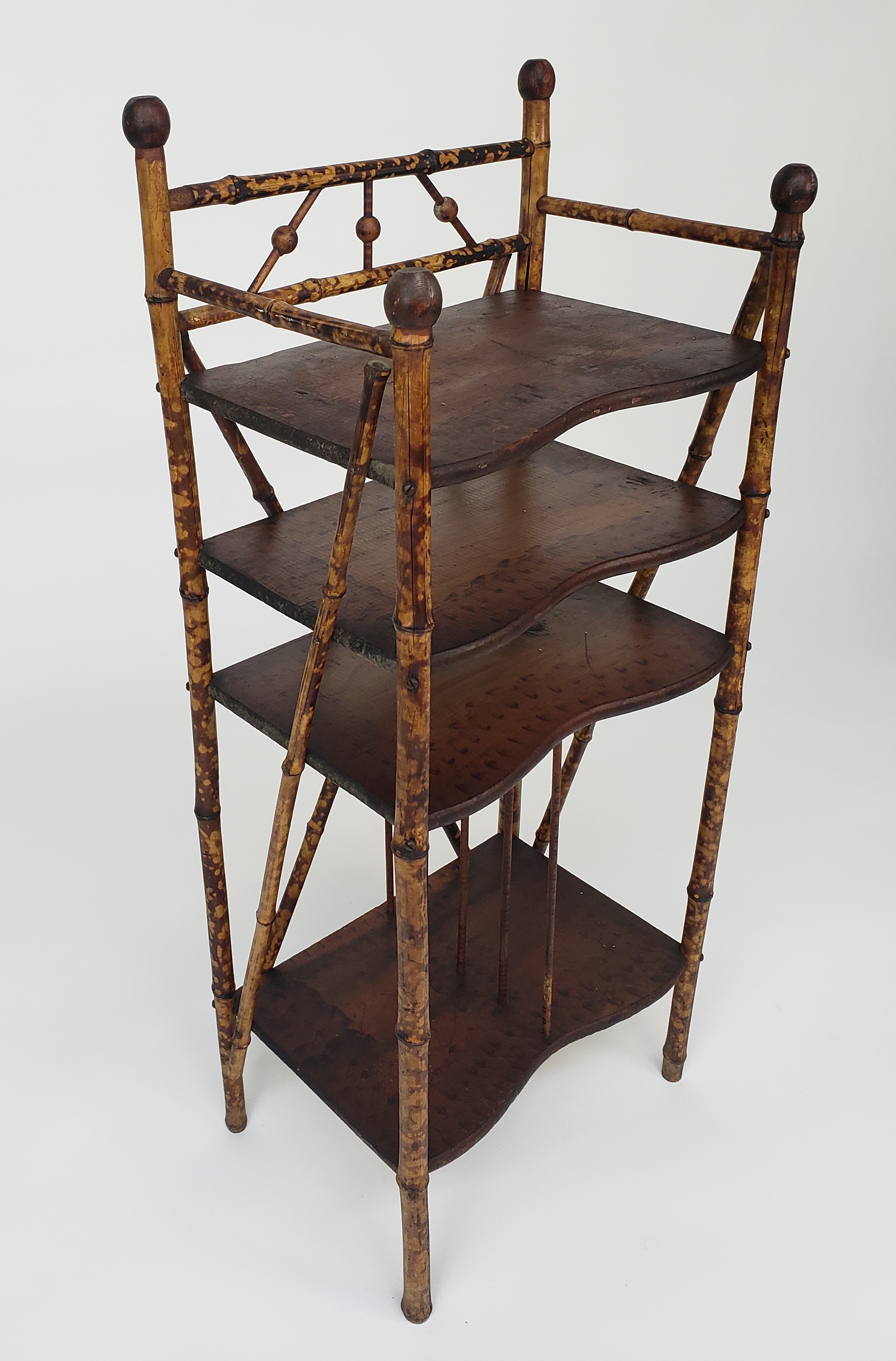 Vintage Bamboo Etagere - Vintage "Tortoiseshell" Bamboo Four-Tier ...