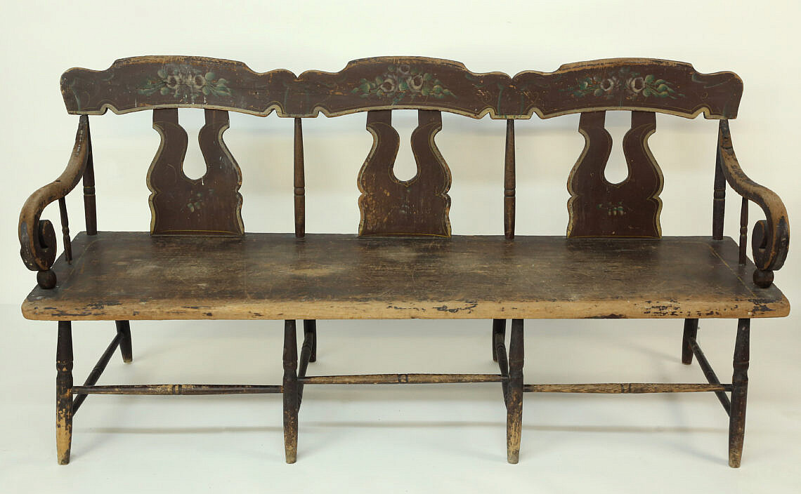 Pennsylvania Hand Decorated Deacon's Bench - Pennsylvania Hand ...