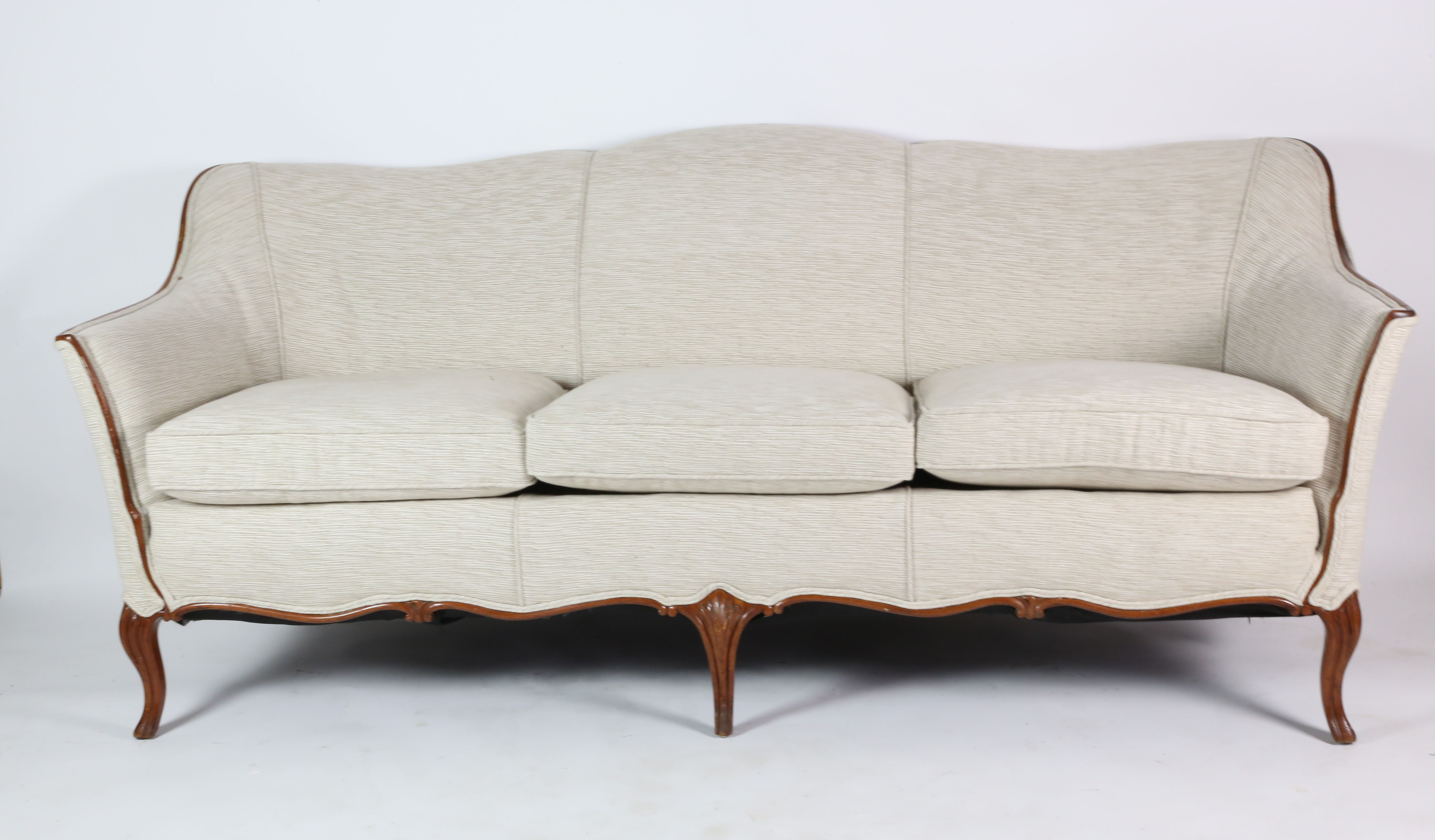 Creme Upholstered French Provincial Sofa - Creme Upholstered French ...