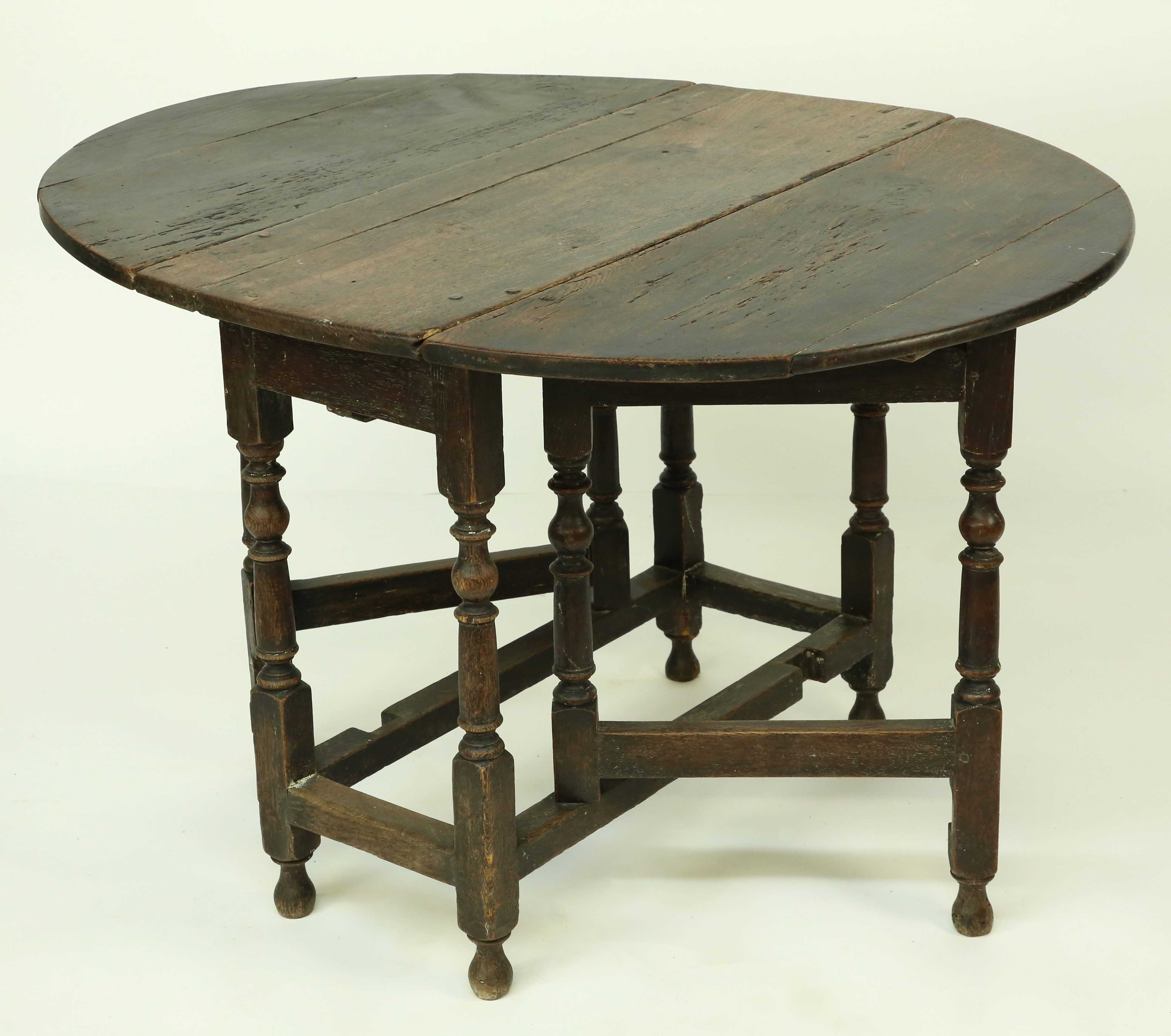English Oak William and Marry Drop Leaf Gate Leg Table Early 18th ...