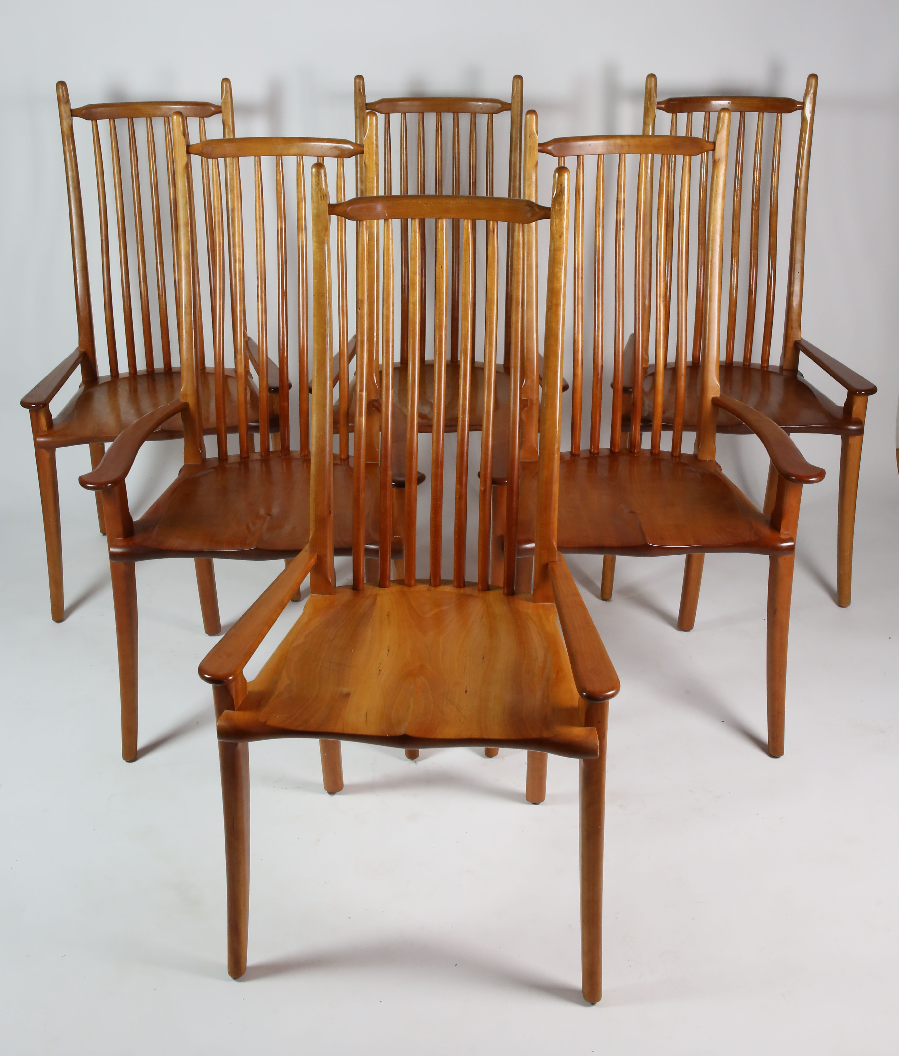 Set of Six Stephen Swift Cherry Dining Chairs - Set of Six Signed ...