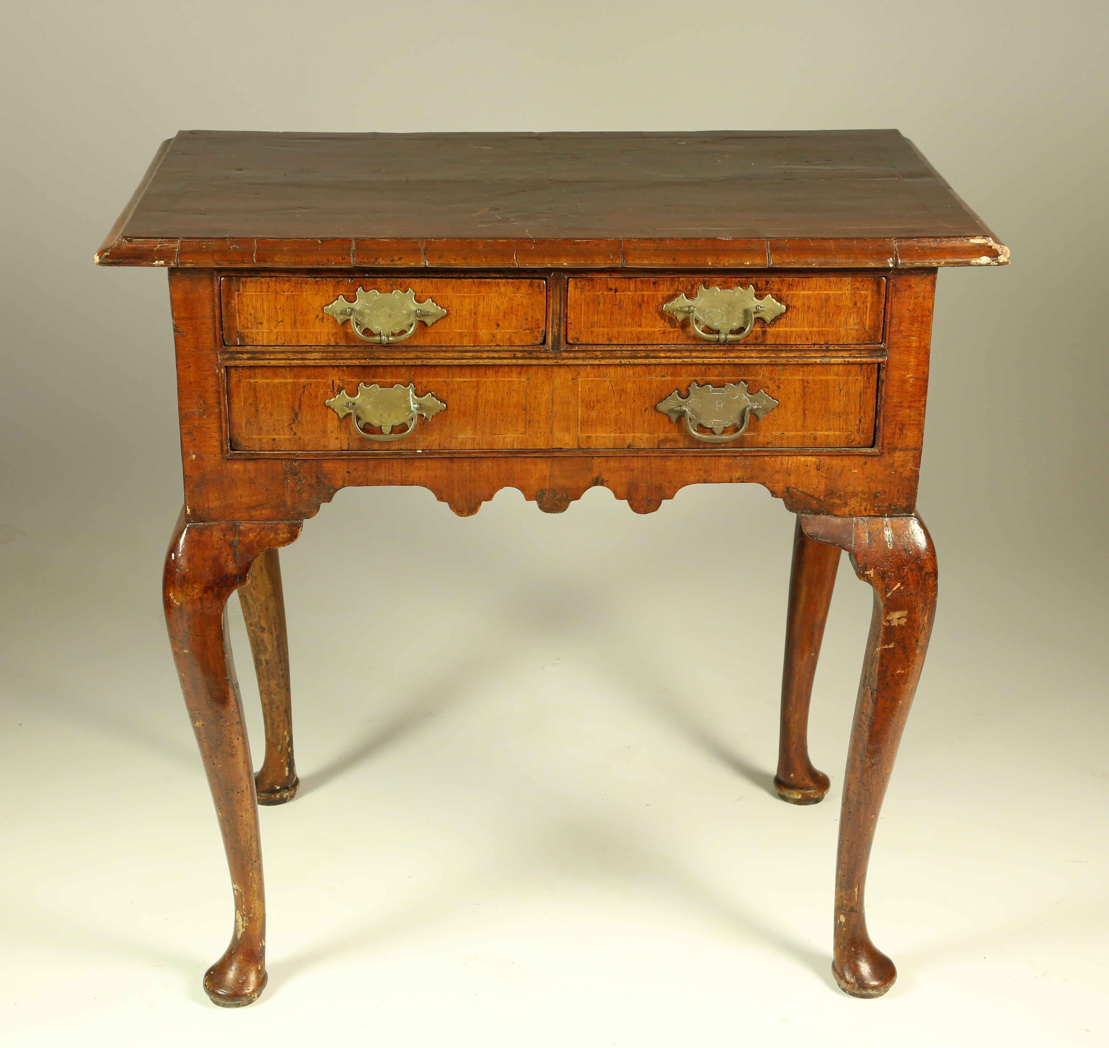 Diminutive Antique Queen Anne Burl Wood Lowboy 19th Century ...