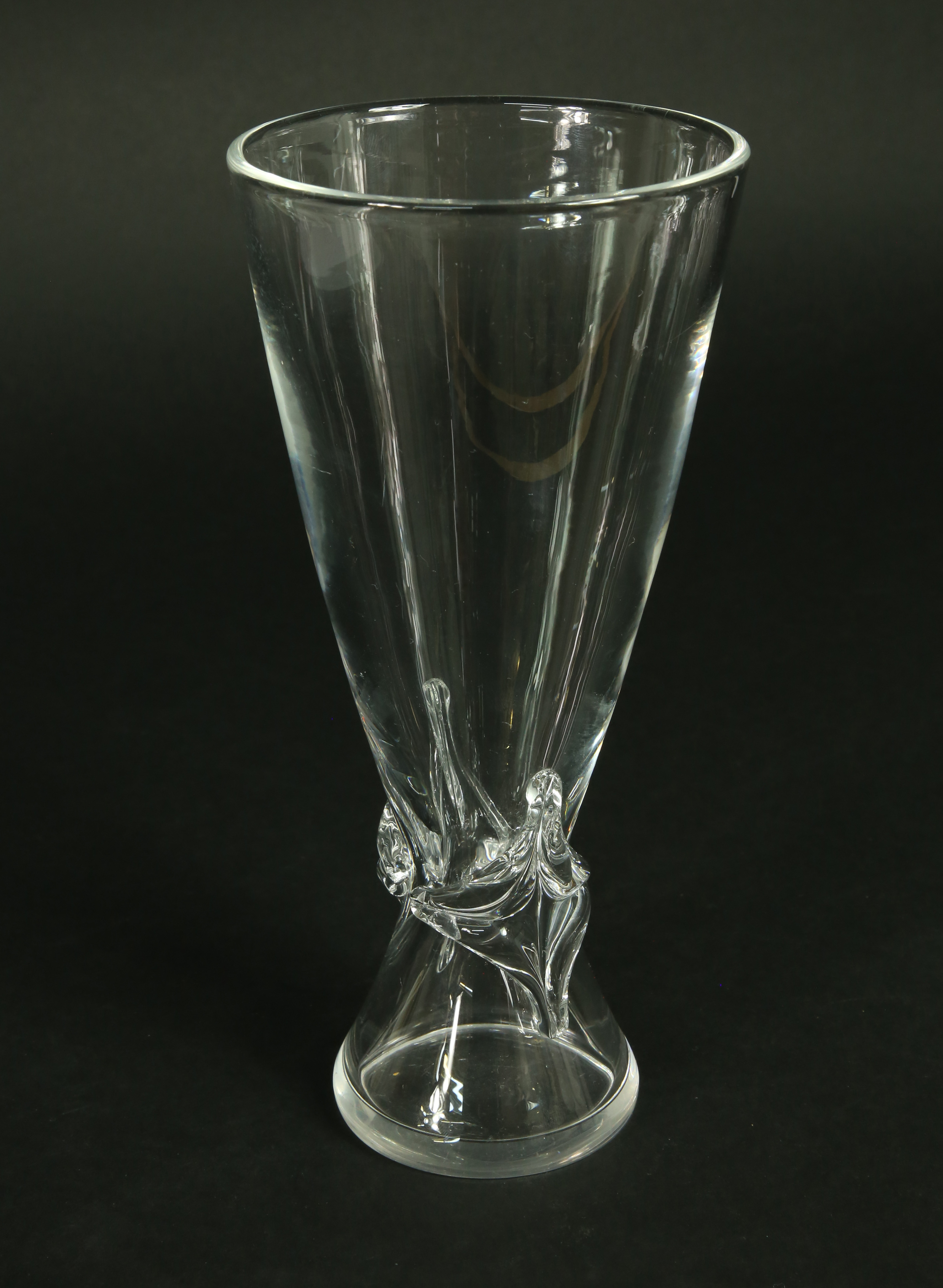 Signed Steuben Clear Crystal Vase Designed by George Thompson circa ...