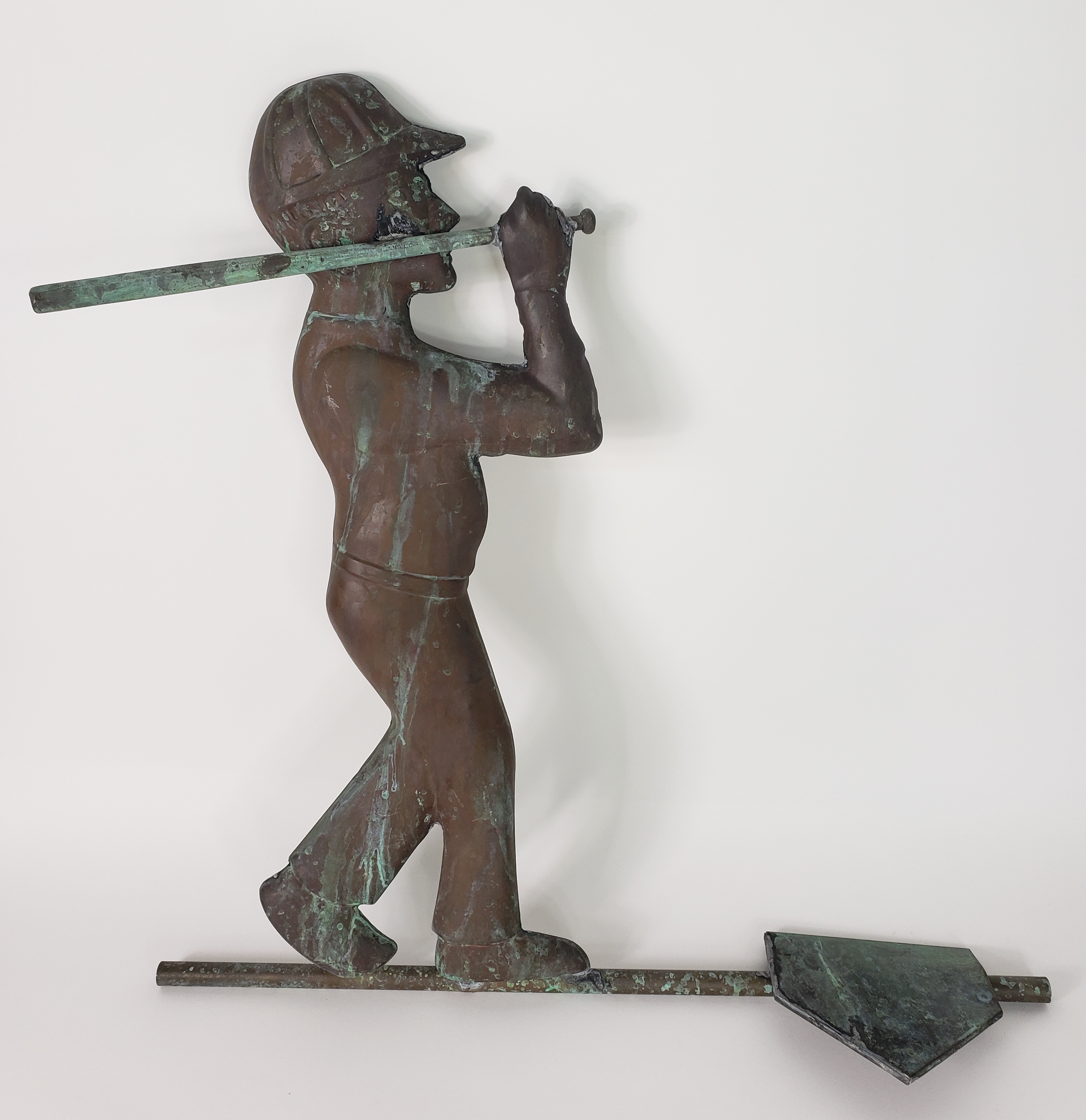 Copper Figural Baseball Player Weathervane - Vintage Figural Copper ...
